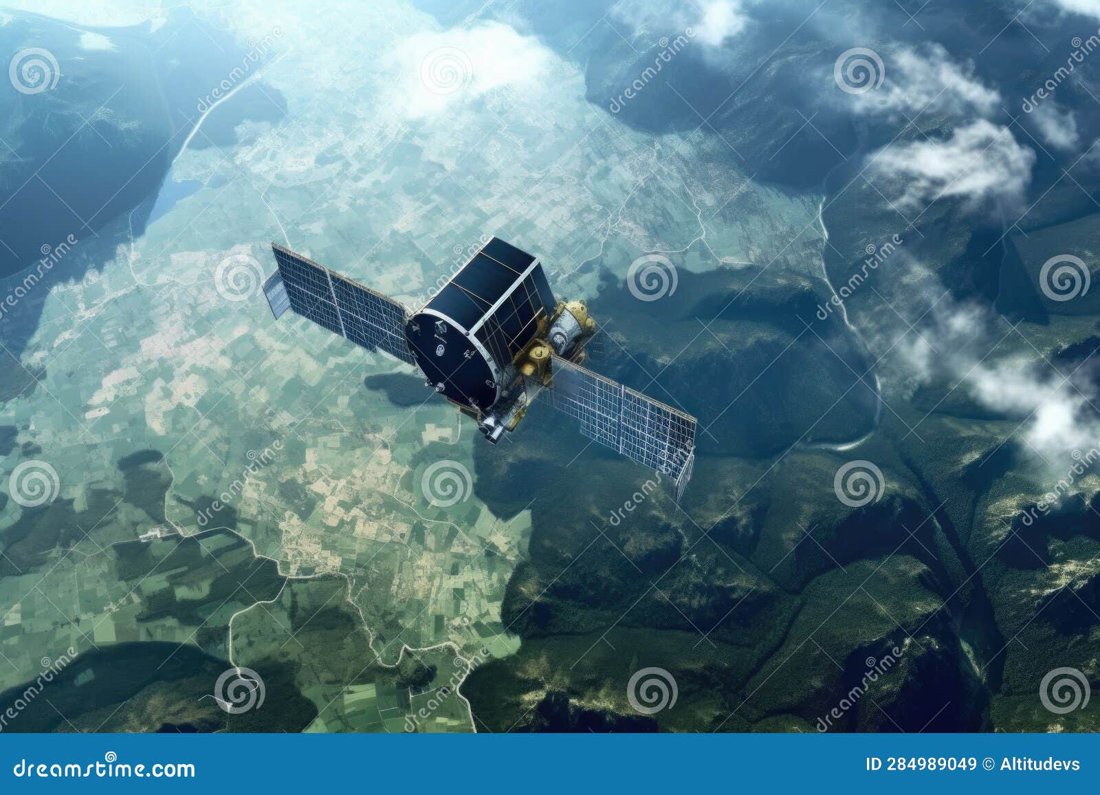 Earth Observation Satellite with High-resolution Camera Stock ...