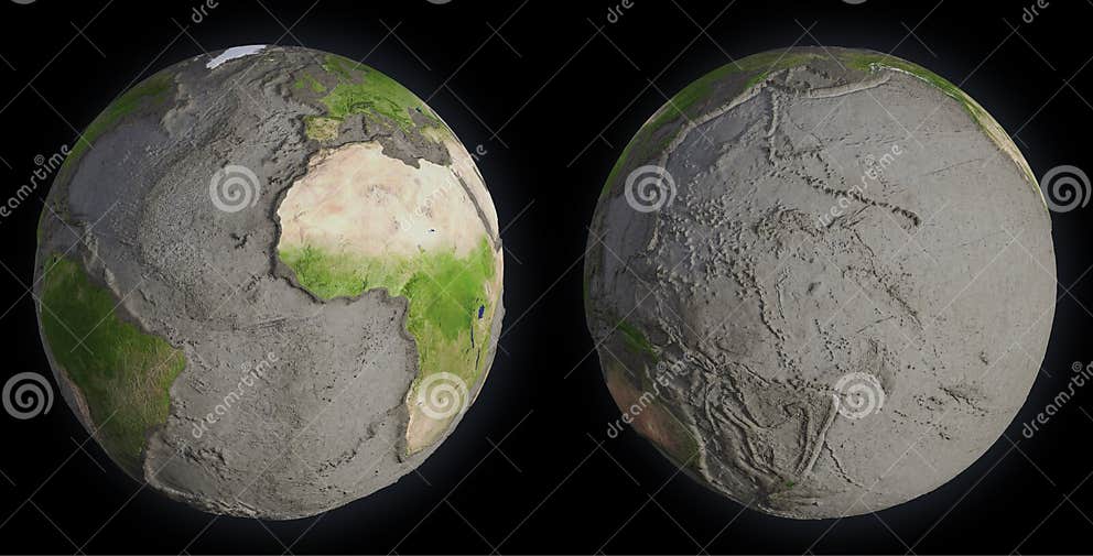 Earth without oceans stock image. Image of environment - 39475791