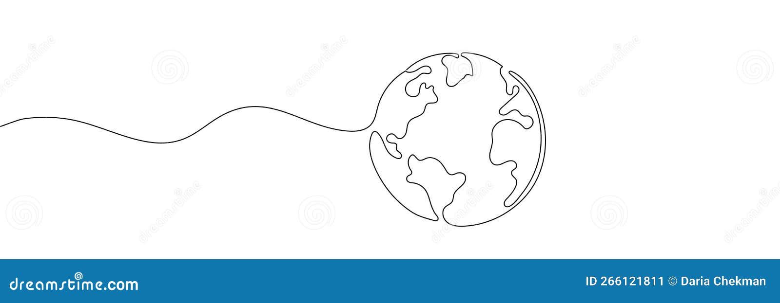 Earth One Line Drawing. Continuous Line Globe Stock Vector ...