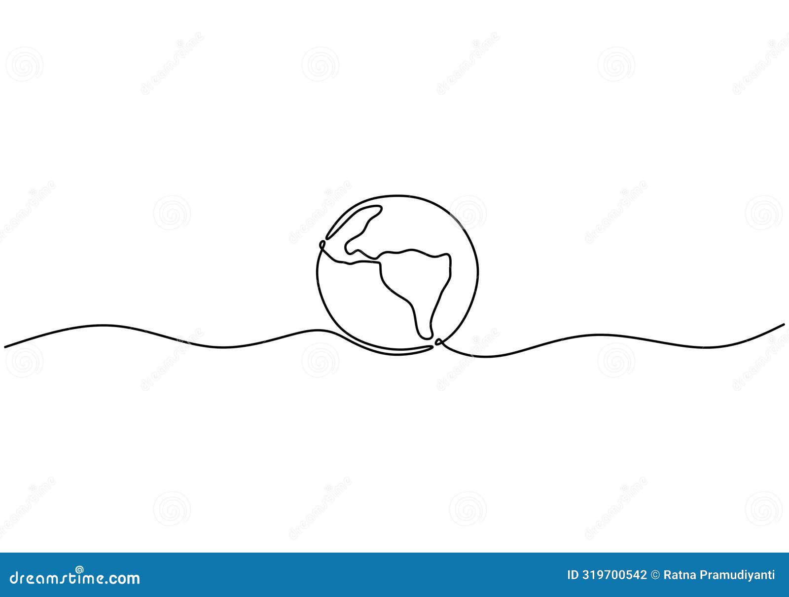 Earth one line drawing stock vector. Illustration of geography - 319700542