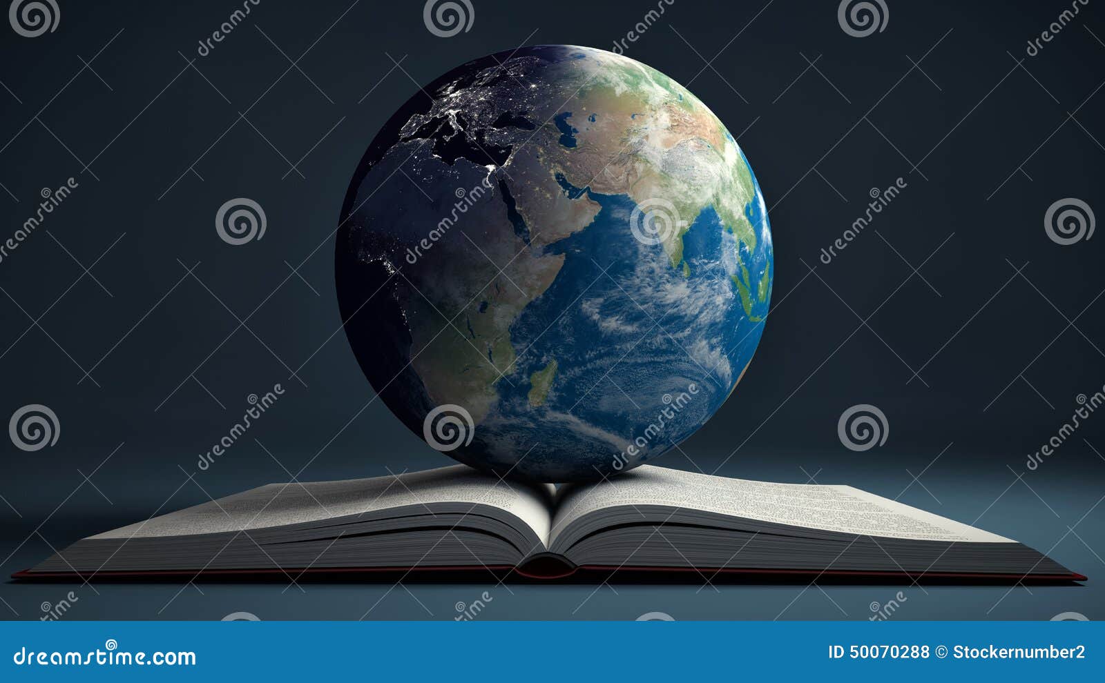 Earth and Open Book. Education Internet E-learning Concept Stock ...