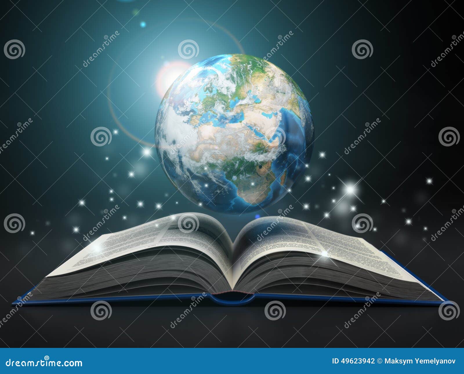 Earth and Open Book. Education Internet E- Learning Concept Stock ...