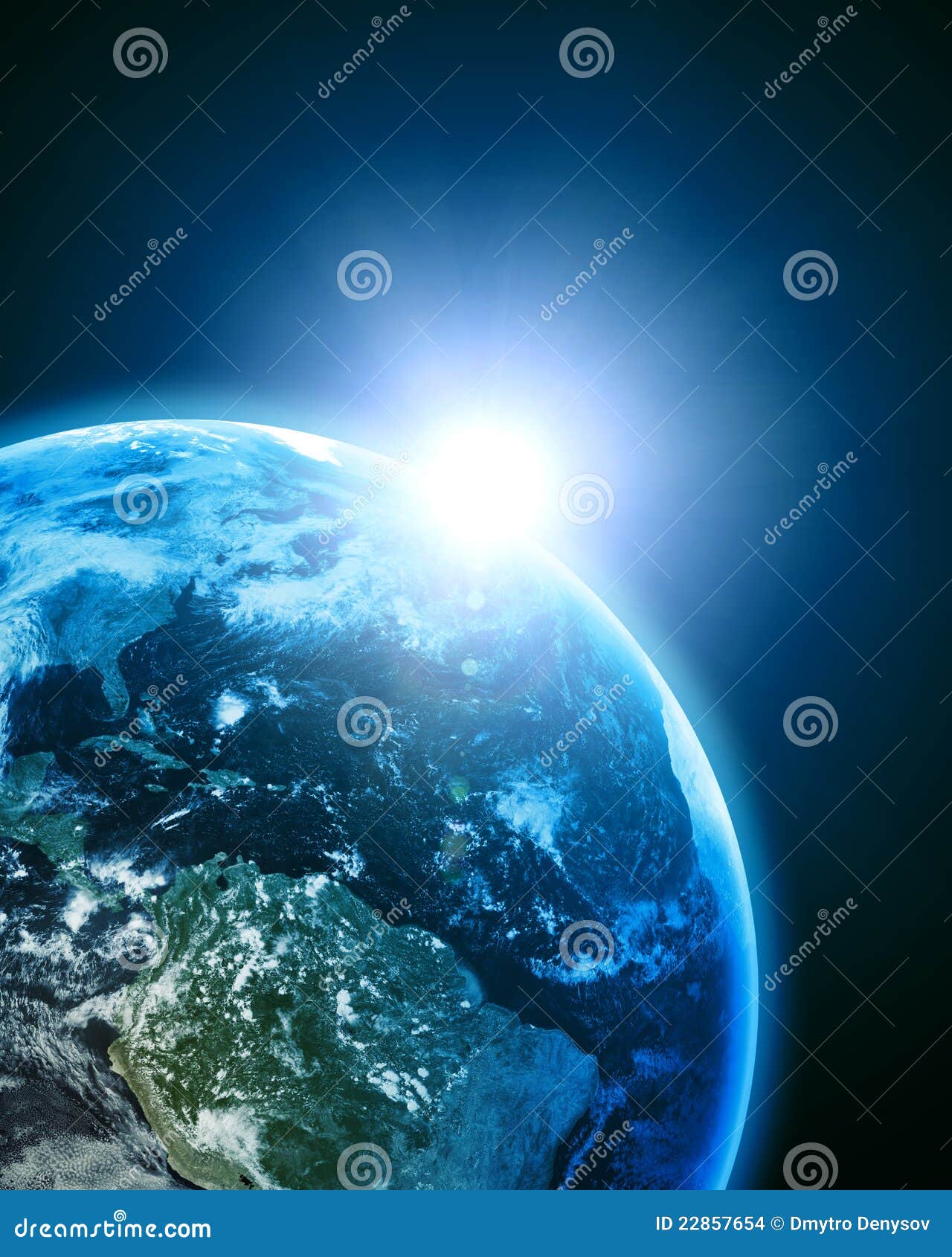 Earth in open space stock illustration. Illustration of view - 22857654