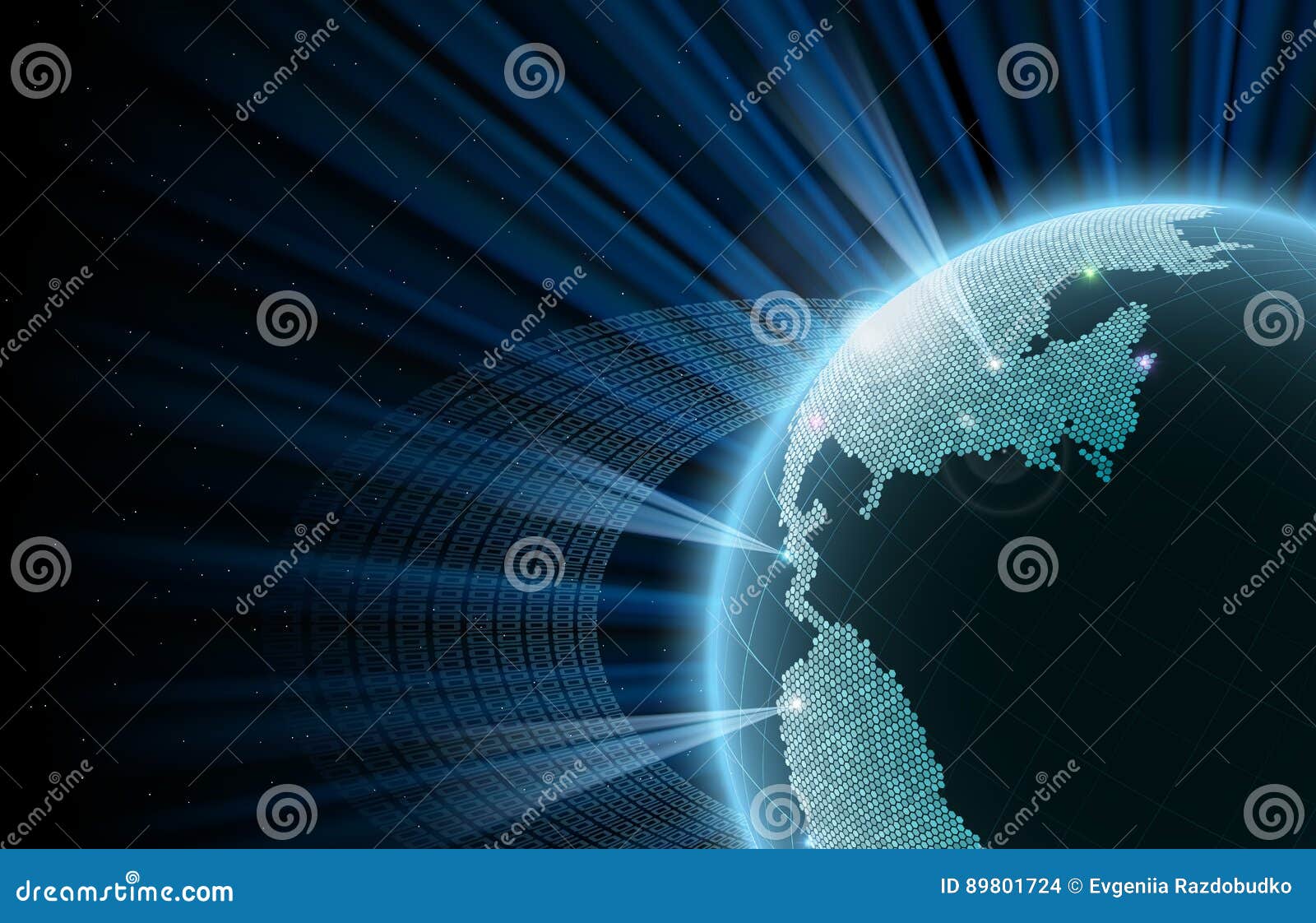 Earth with Orbit Data. Big Data Stock Vector - Illustration of ...