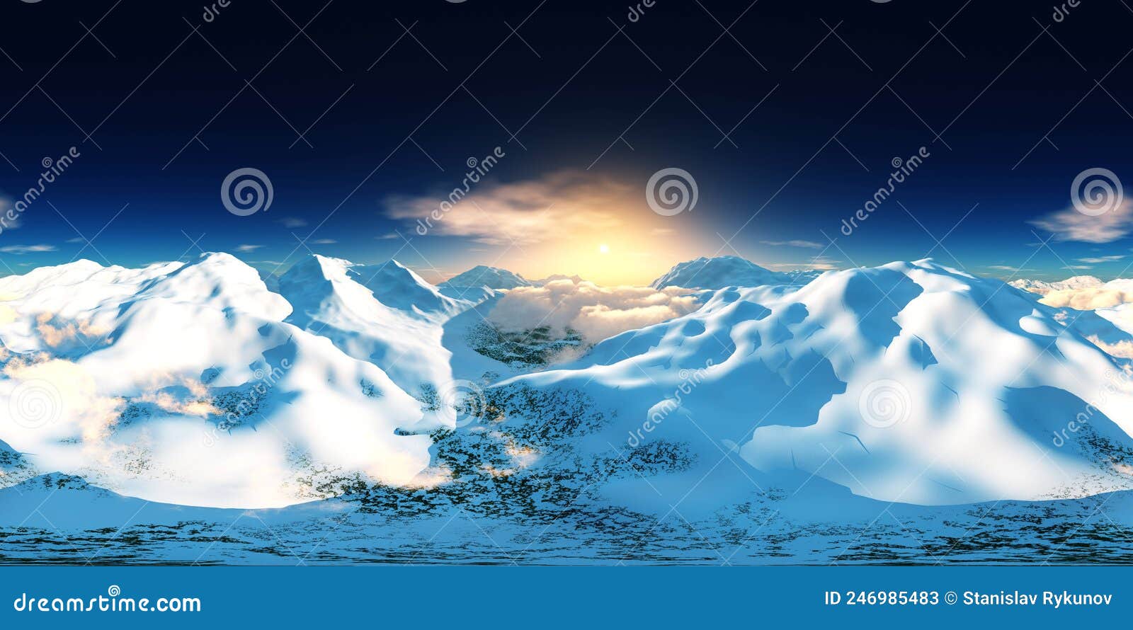 Earth from Orbit, HDRI, 3d Rendering Stock Illustration - Illustration ...