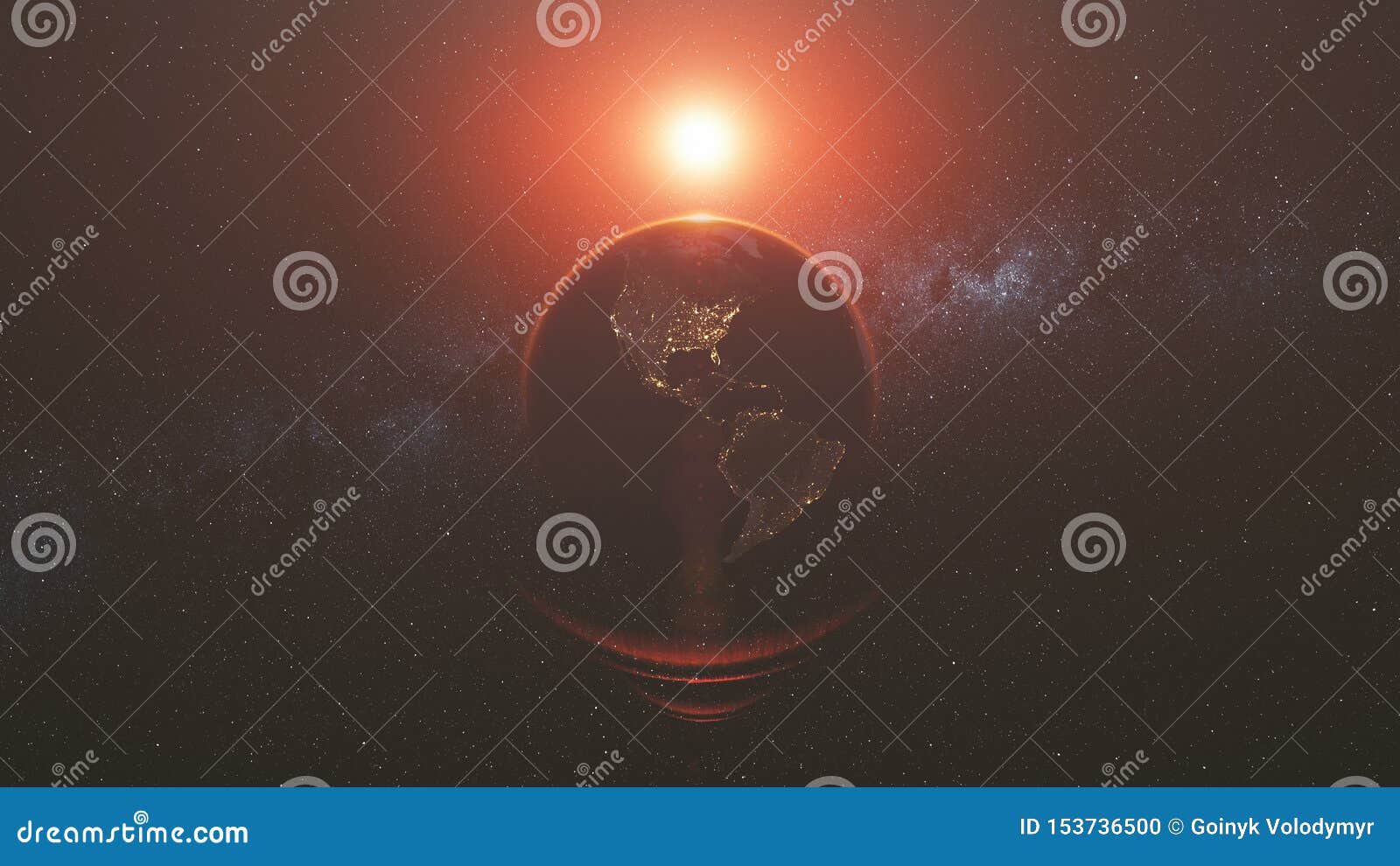Earth Orbit Rotation Reverse Bright Red Sun Beam Stock Illustration ...