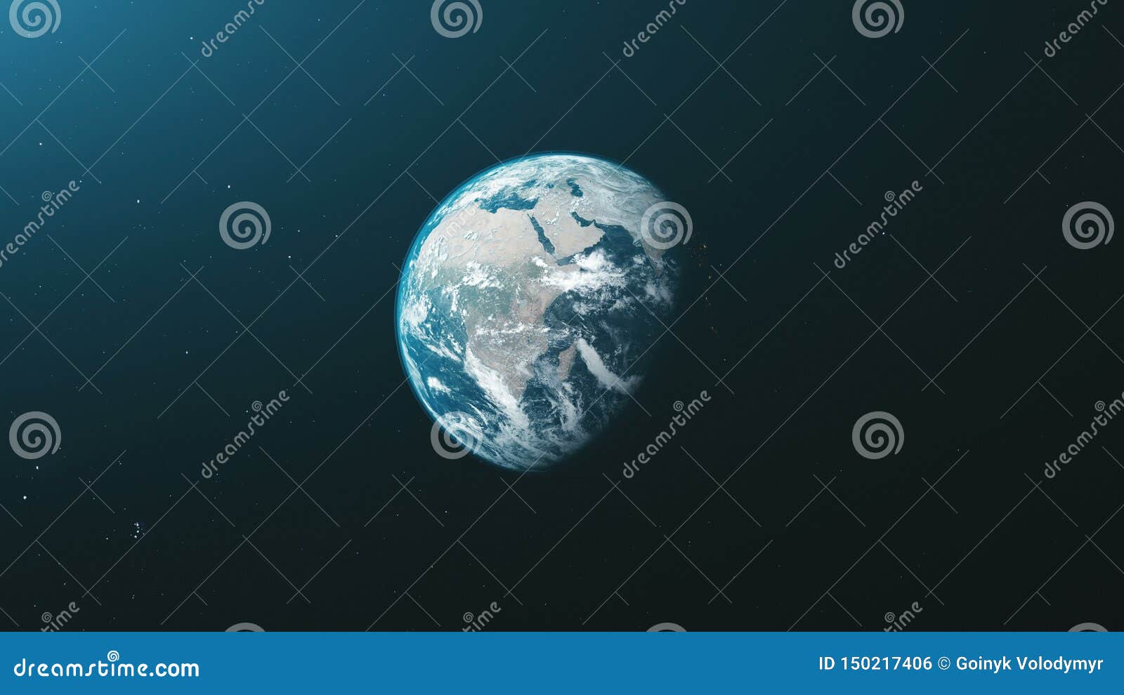 Earth Orbit Zoom Reverse Open Space Background Stock Illustration ...