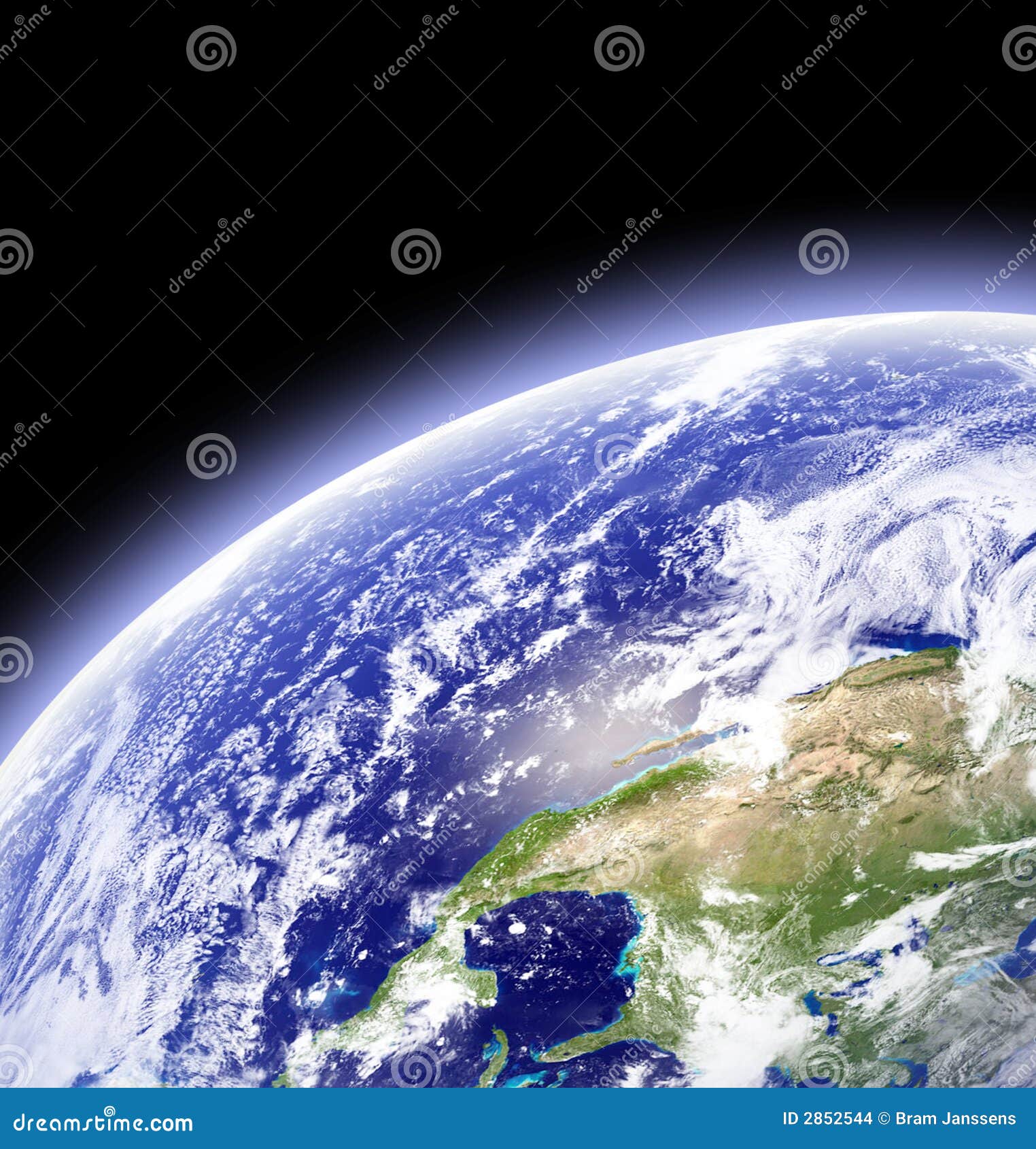 Earth in outer space stock illustration. Illustration of fiction - 2852544