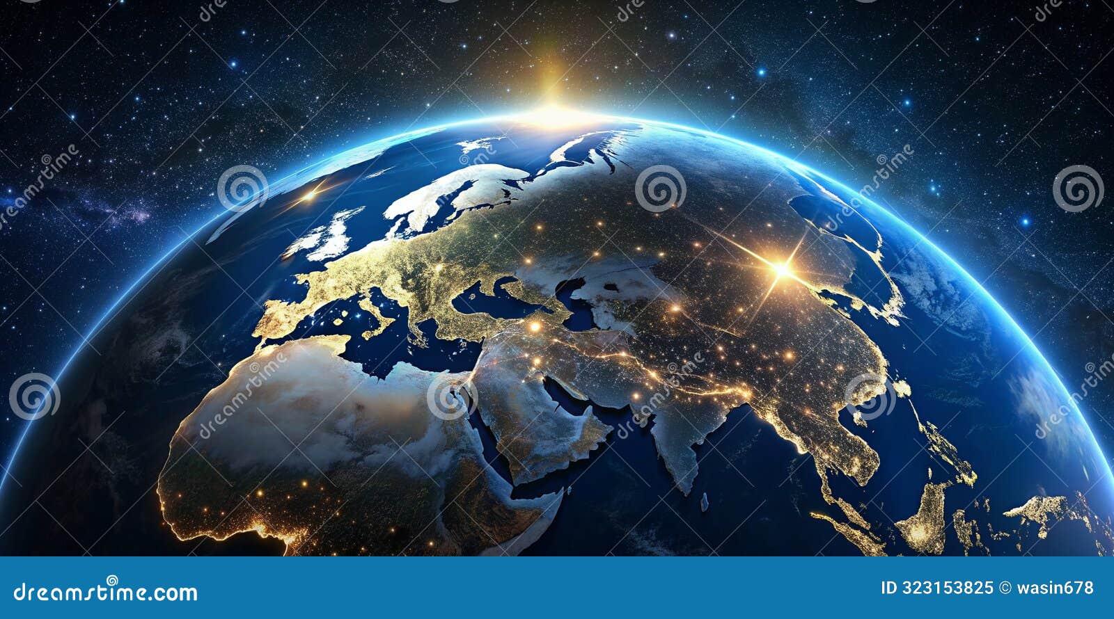 Earth from Outer Space As Countries Lights are Visible from the ...