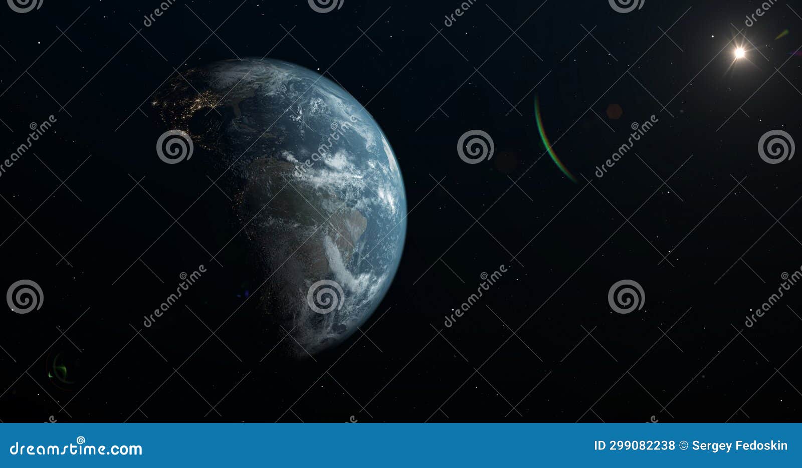 Earth in the Outer Space. Orbit of Planet Stock Illustration ...