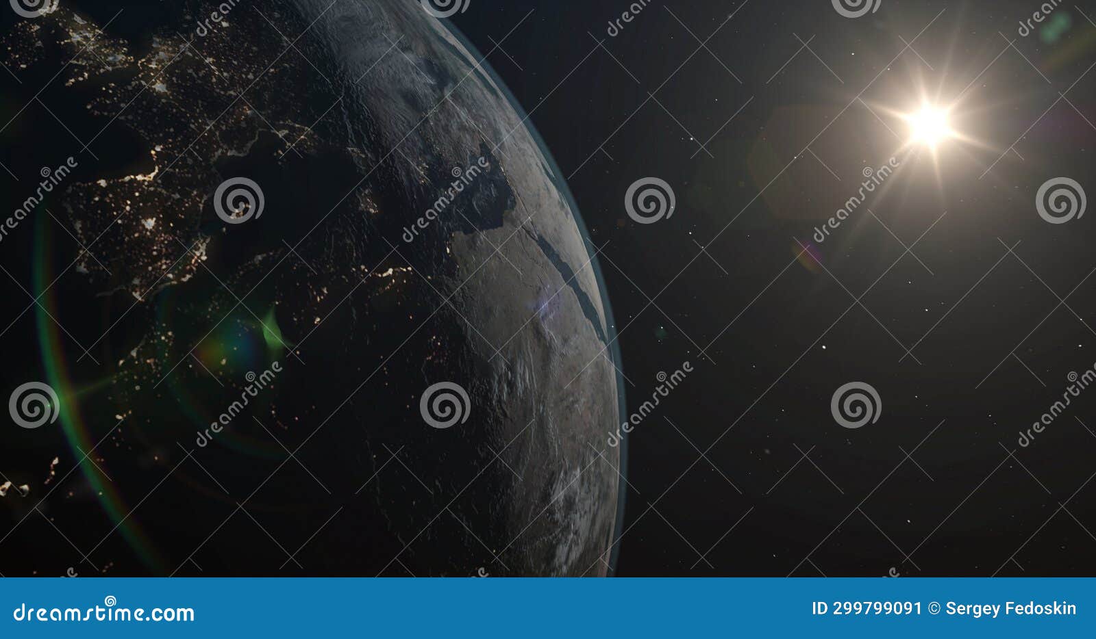 Earth in the Outer Space. Orbit of Planet Stock Illustration ...