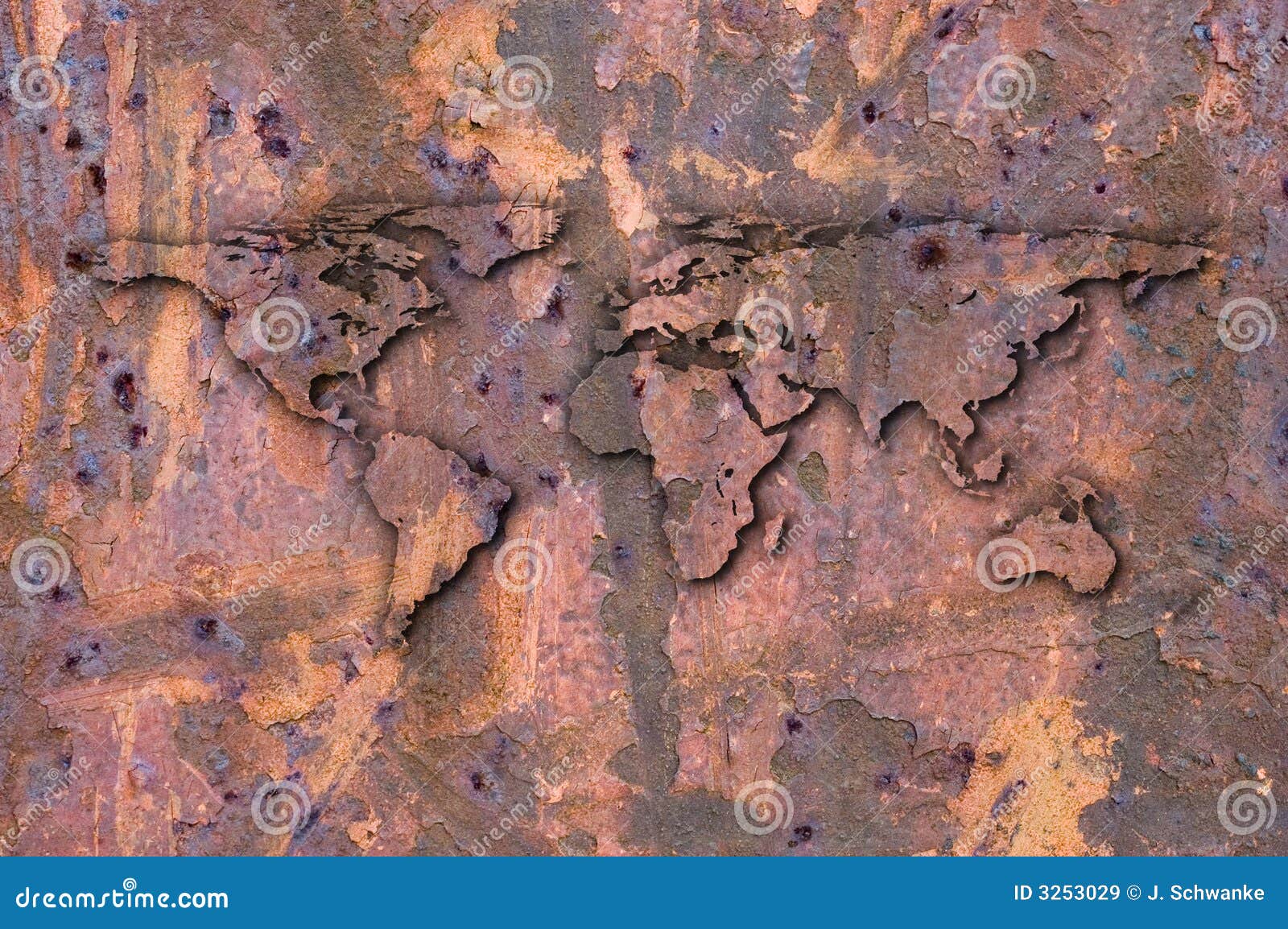 Earth outline on a rust stock illustration. Image of worn - 3253029