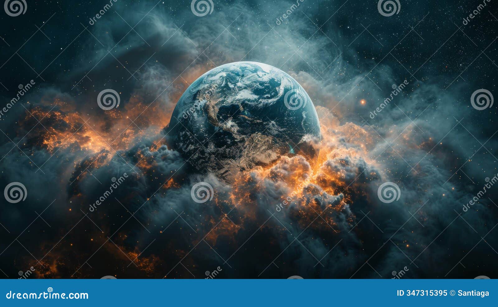 Earth Partially Shrouded in a Thick Cloud of Pollution Stock Image ...