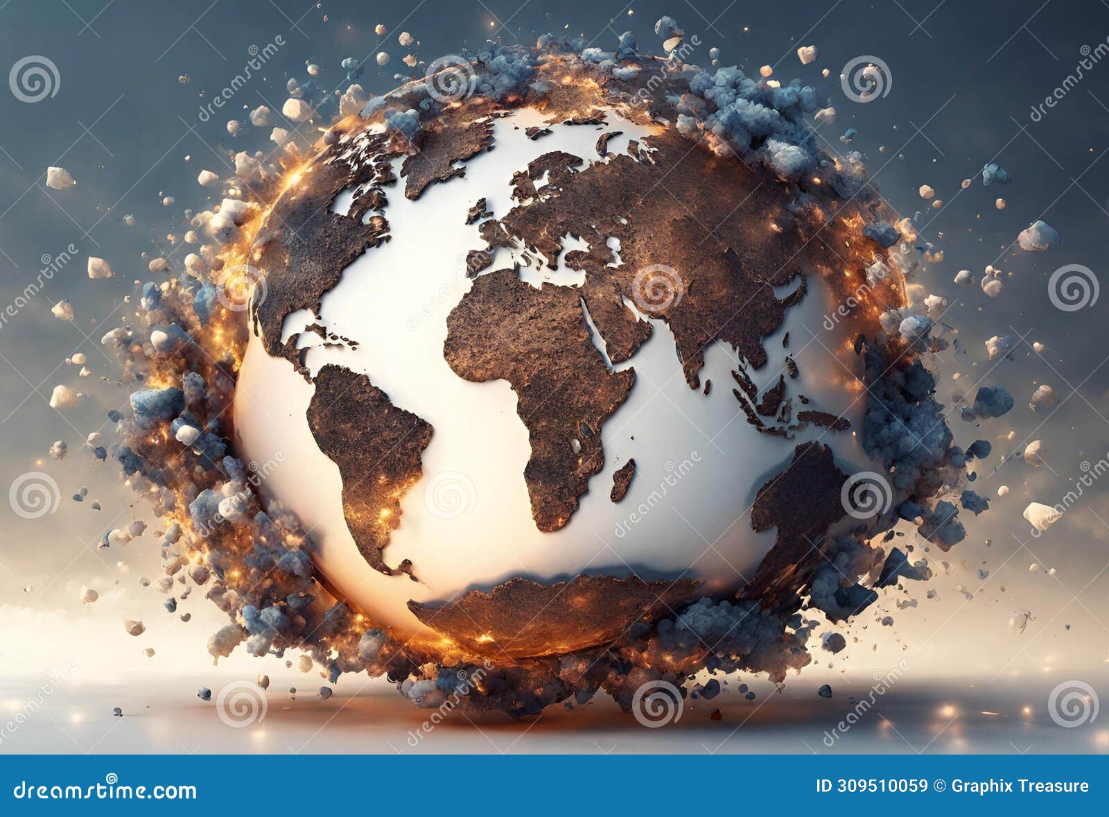 Earth Particles Destroying by the Pollution Generative AI Stock ...