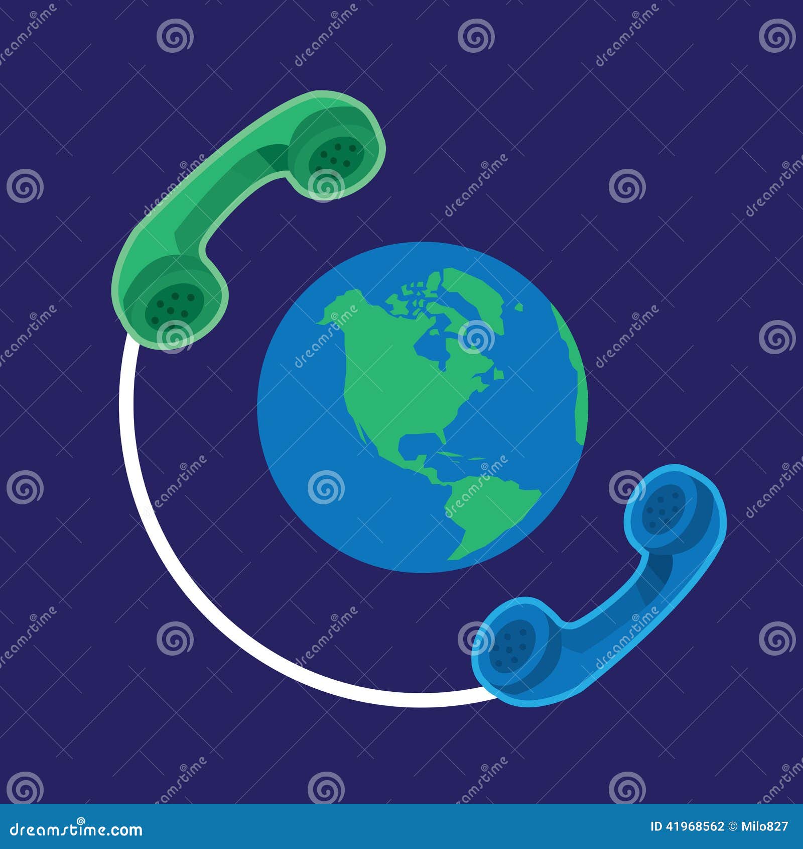 Earth Phone Connections stock vector. Illustration of communicate ...