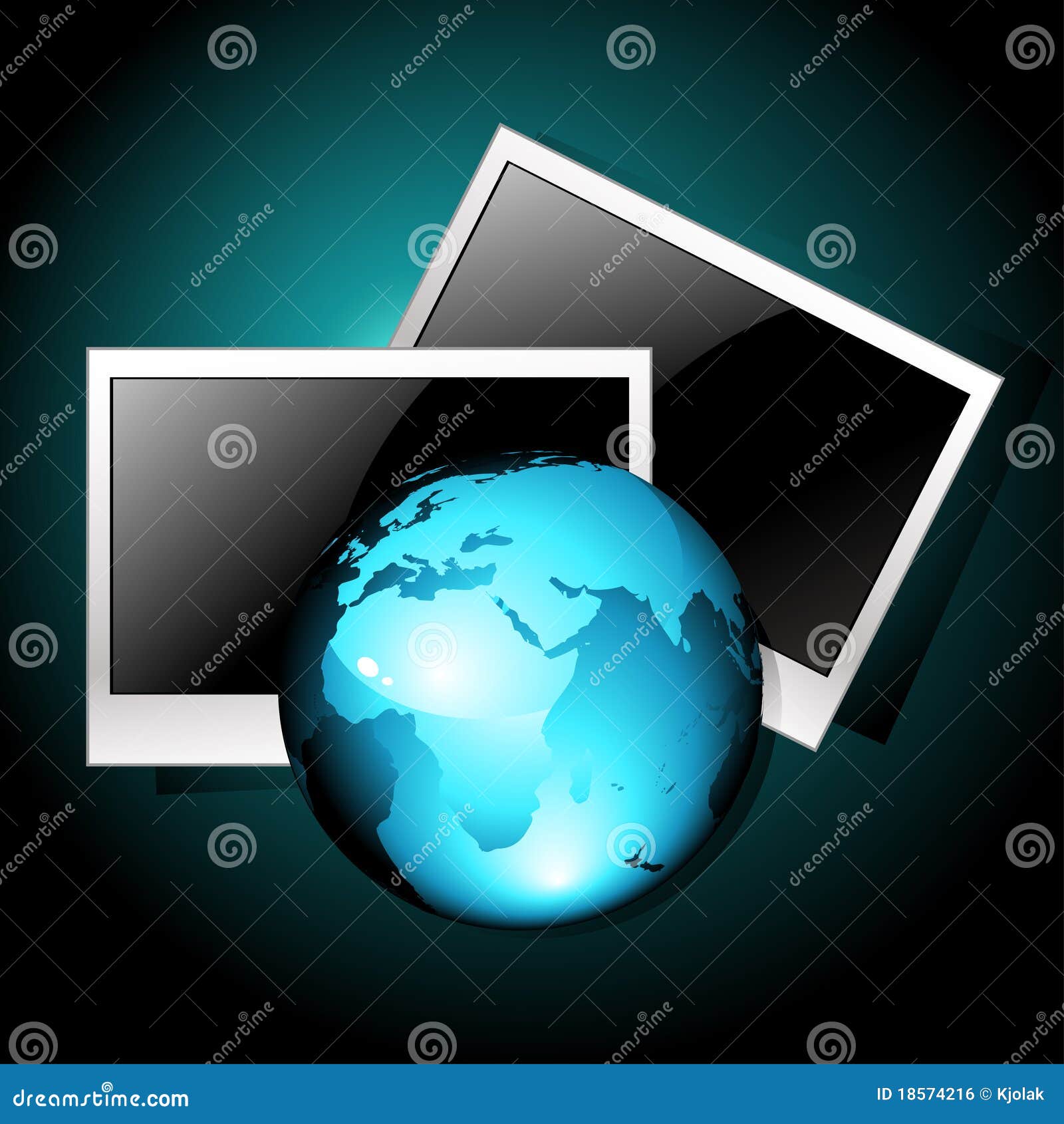 Earth with photo frames stock vector. Illustration of earth - 18574216