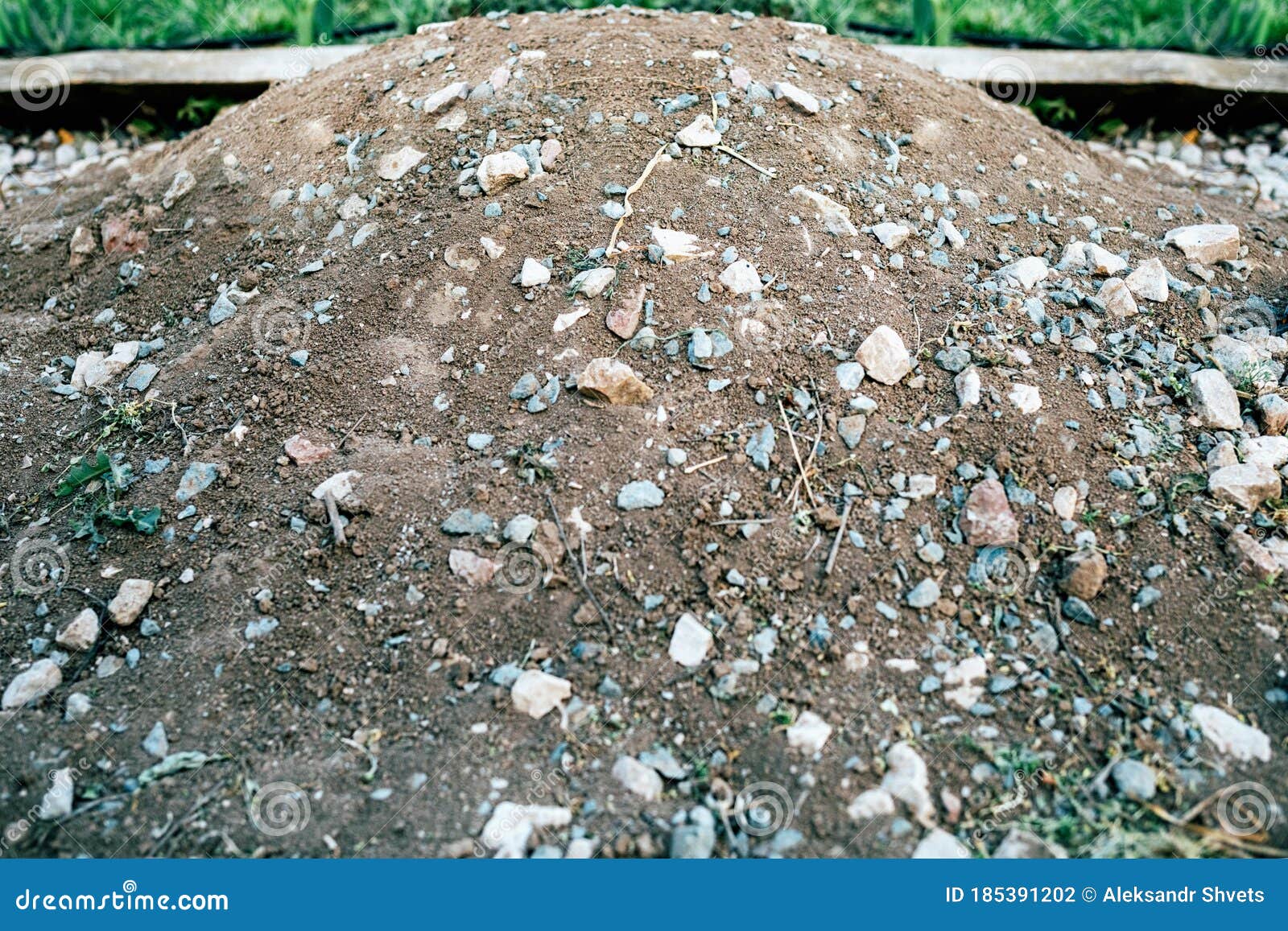 Earth Pile on the Edge of a Walkway Stock Photo - Image of gravel ...