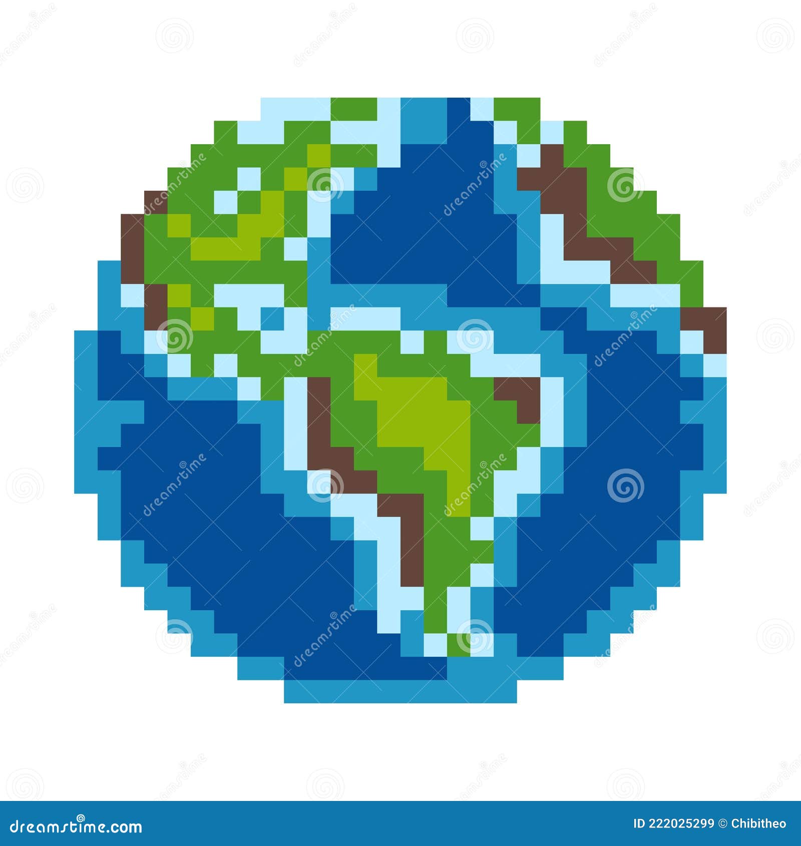 Earth Pixel Image Vector Illustration Stock Vector - Illustration of ...