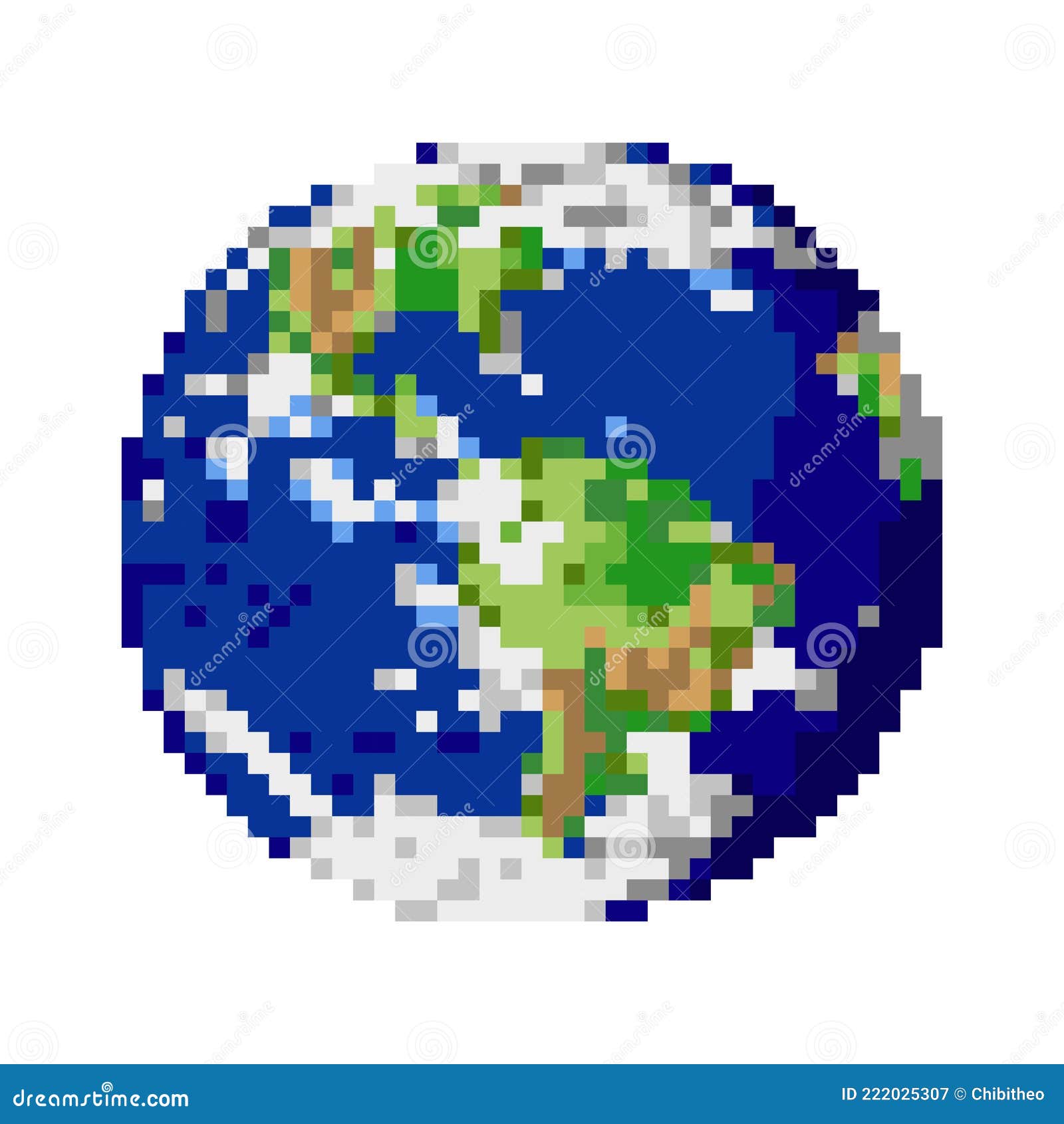 Earth Pixel Image Vector Illustration Stock Vector - Illustration of ...