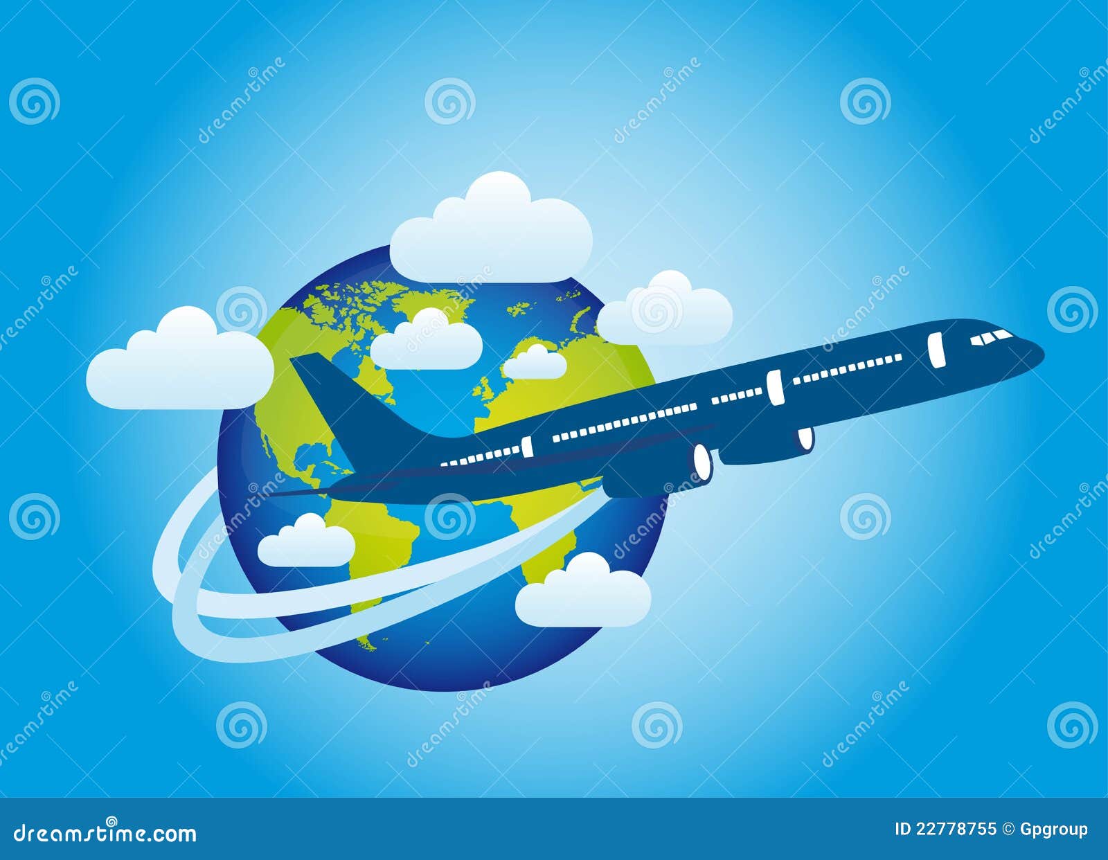 Earth and plane stock vector. Illustration of object - 22778755