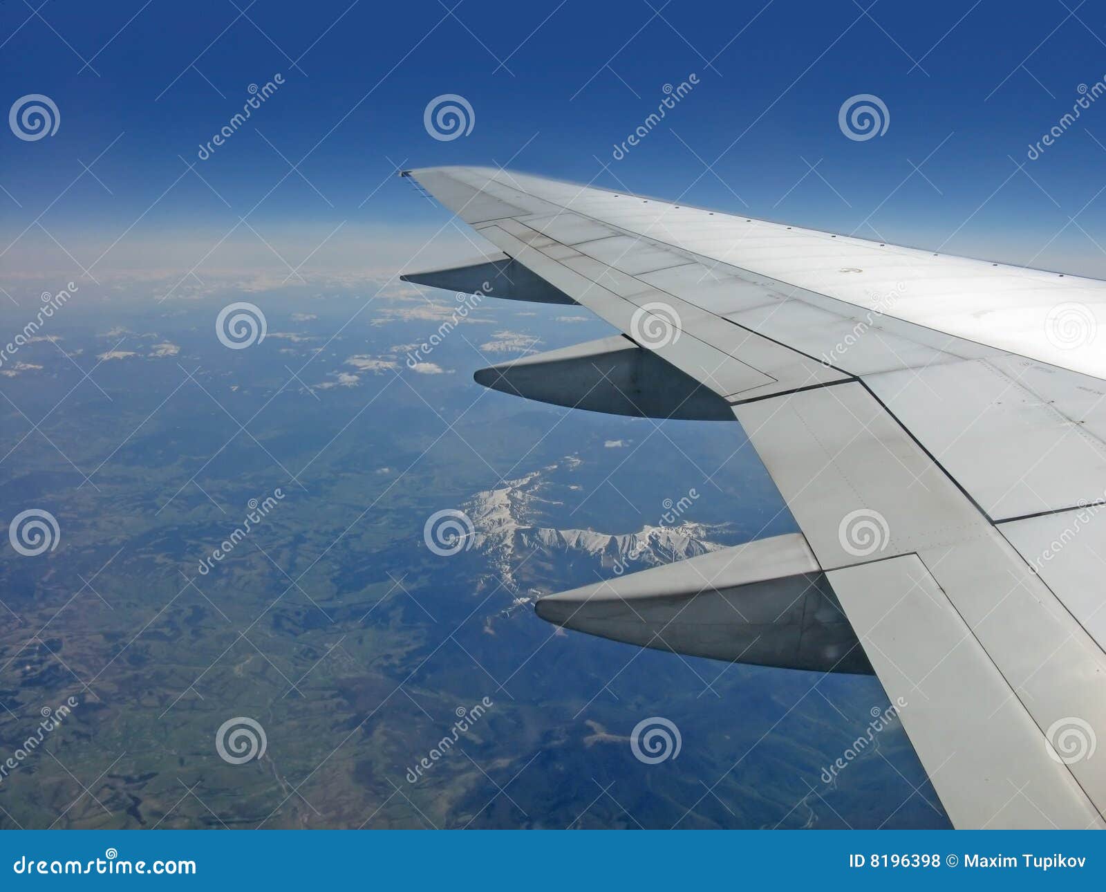 Earth and Plane Wing View from an Illuminator Stock Photo - Image of ...