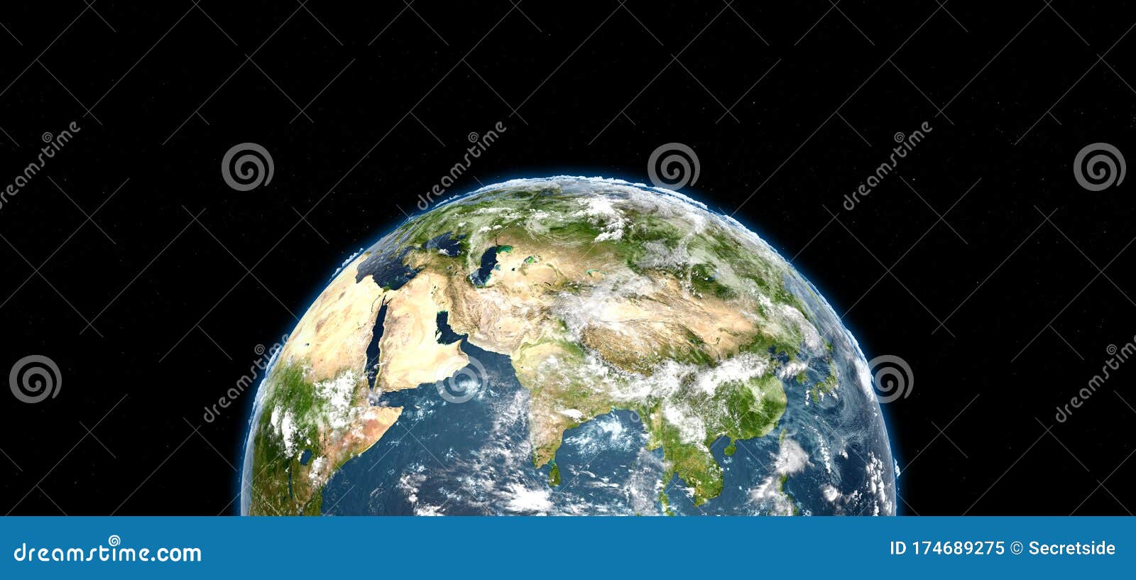 Earth Planet on Black Background High Resolution 3D Rendering Stock ...