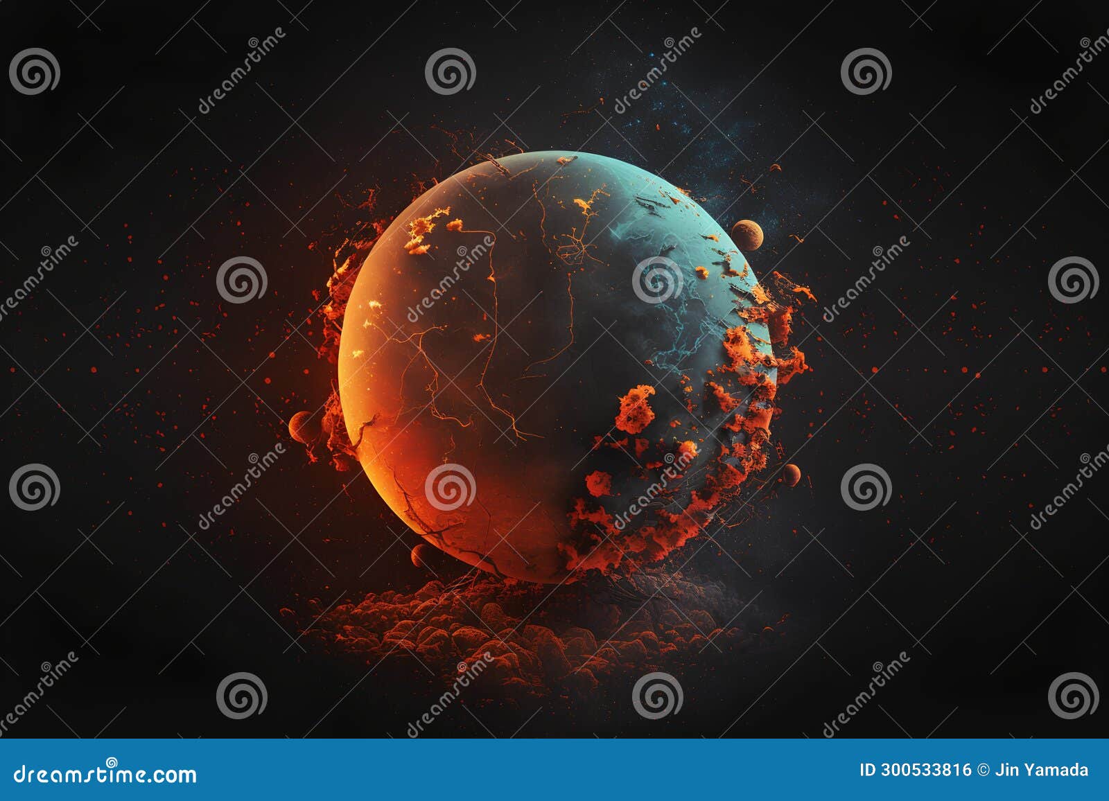 Earth Planet with Cracked Earth and Cracked Surface. 3d Render ...