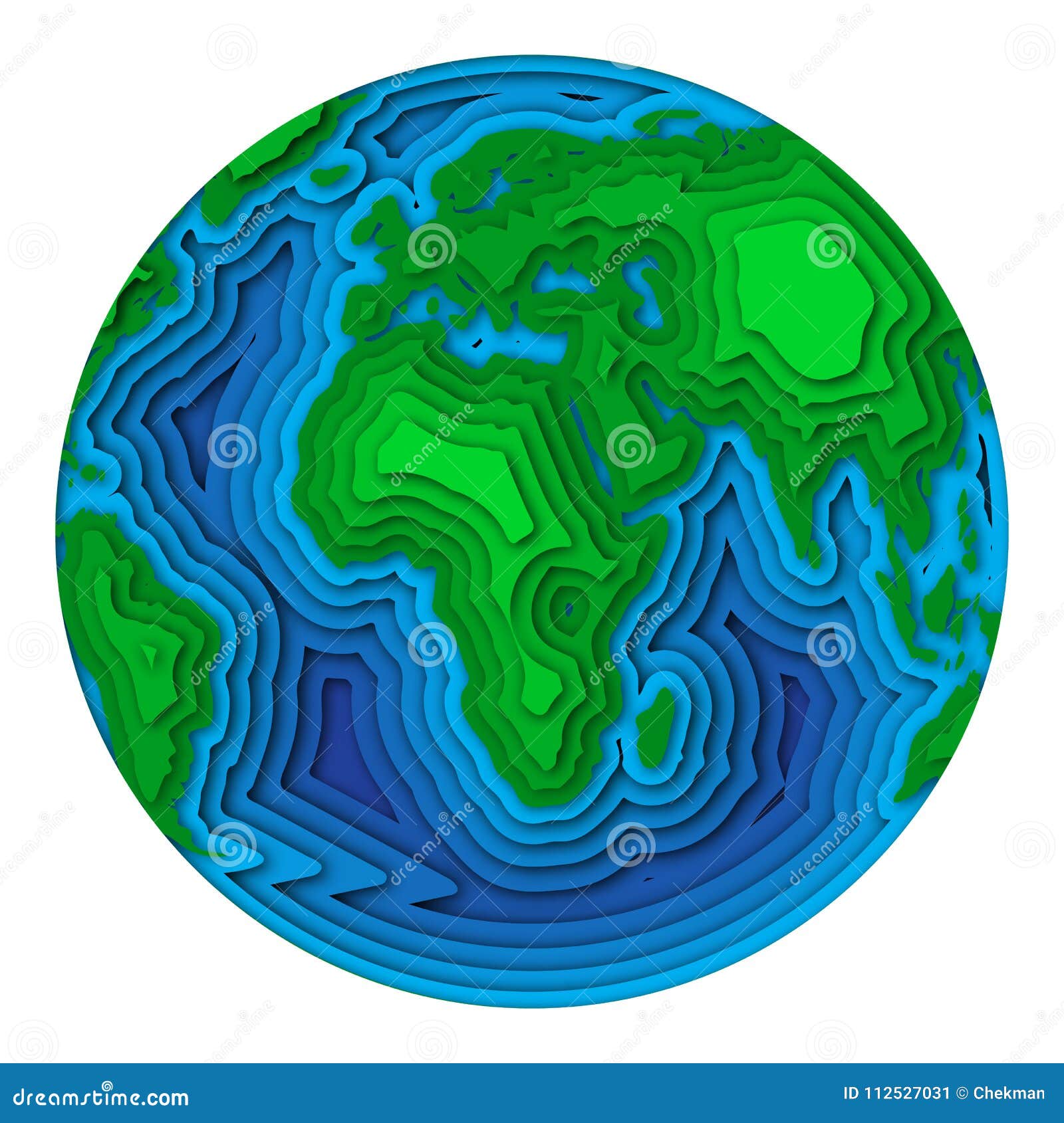 Earth Planet in 3d Paper Cut Design. Vector Illustration. Stock ...