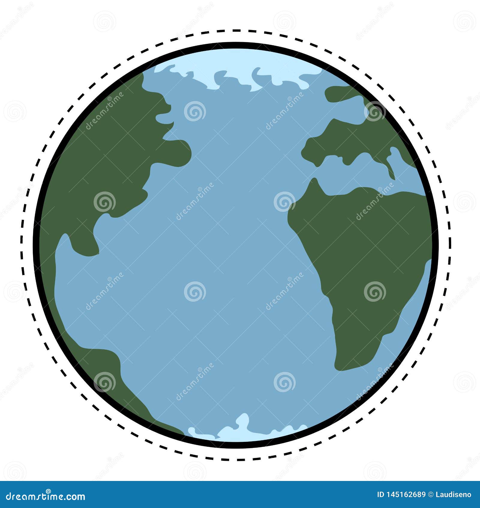 Earth Planet Dotted Sticker Stock Vector - Illustration of circle ...
