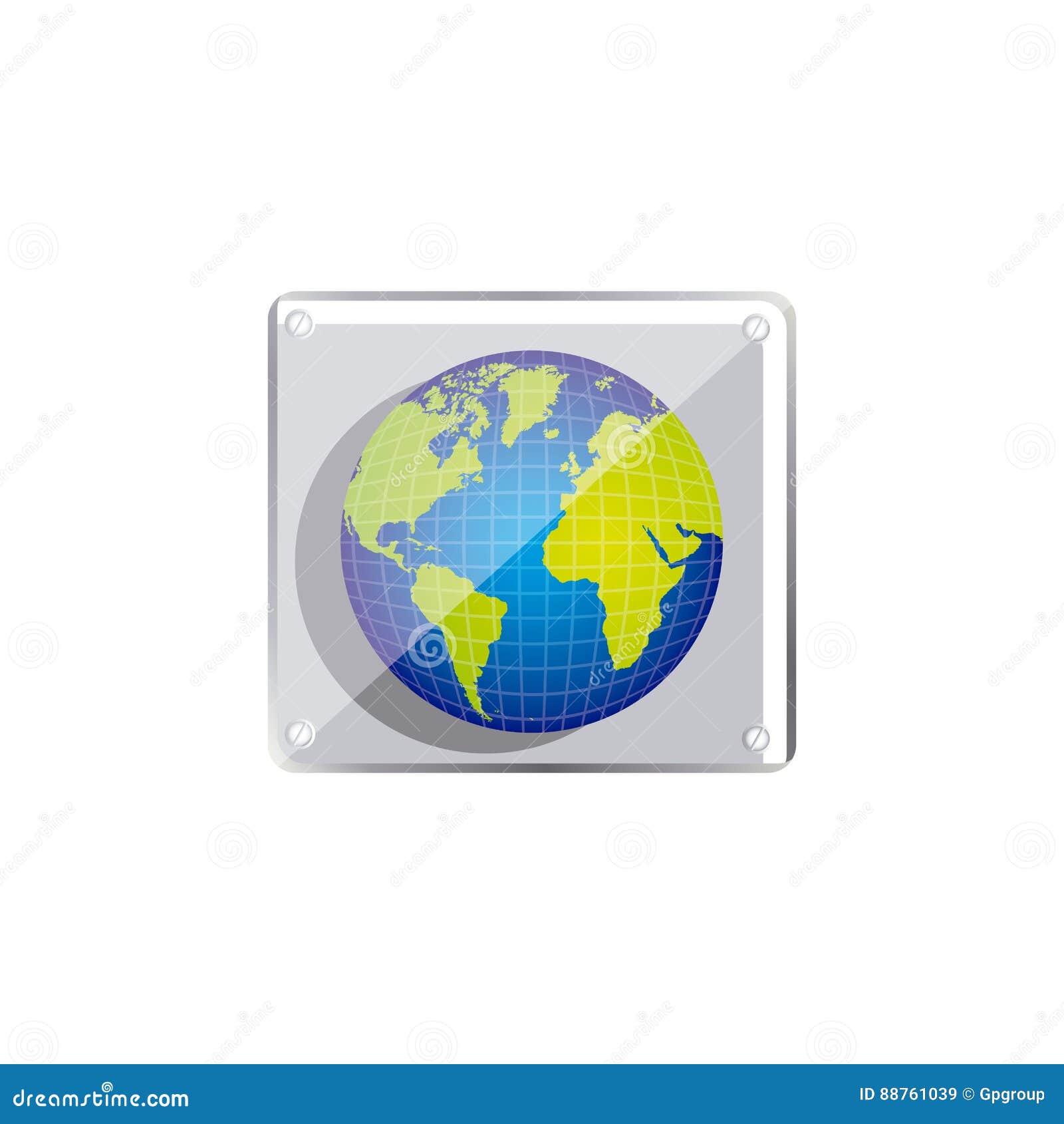Earth planet emblem icon stock illustration. Illustration of garden ...