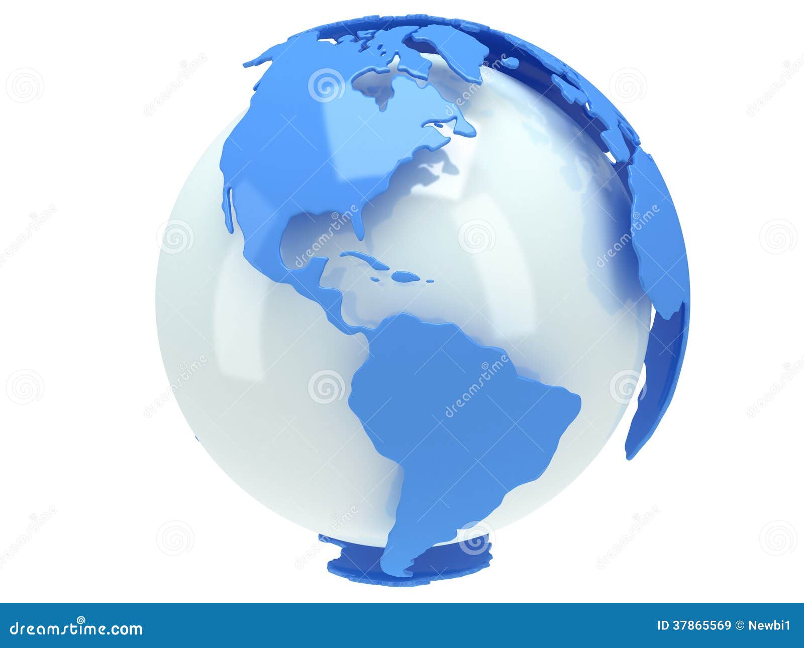 Earth Planet Globe. 3D Render. America View Stock Illustration ...