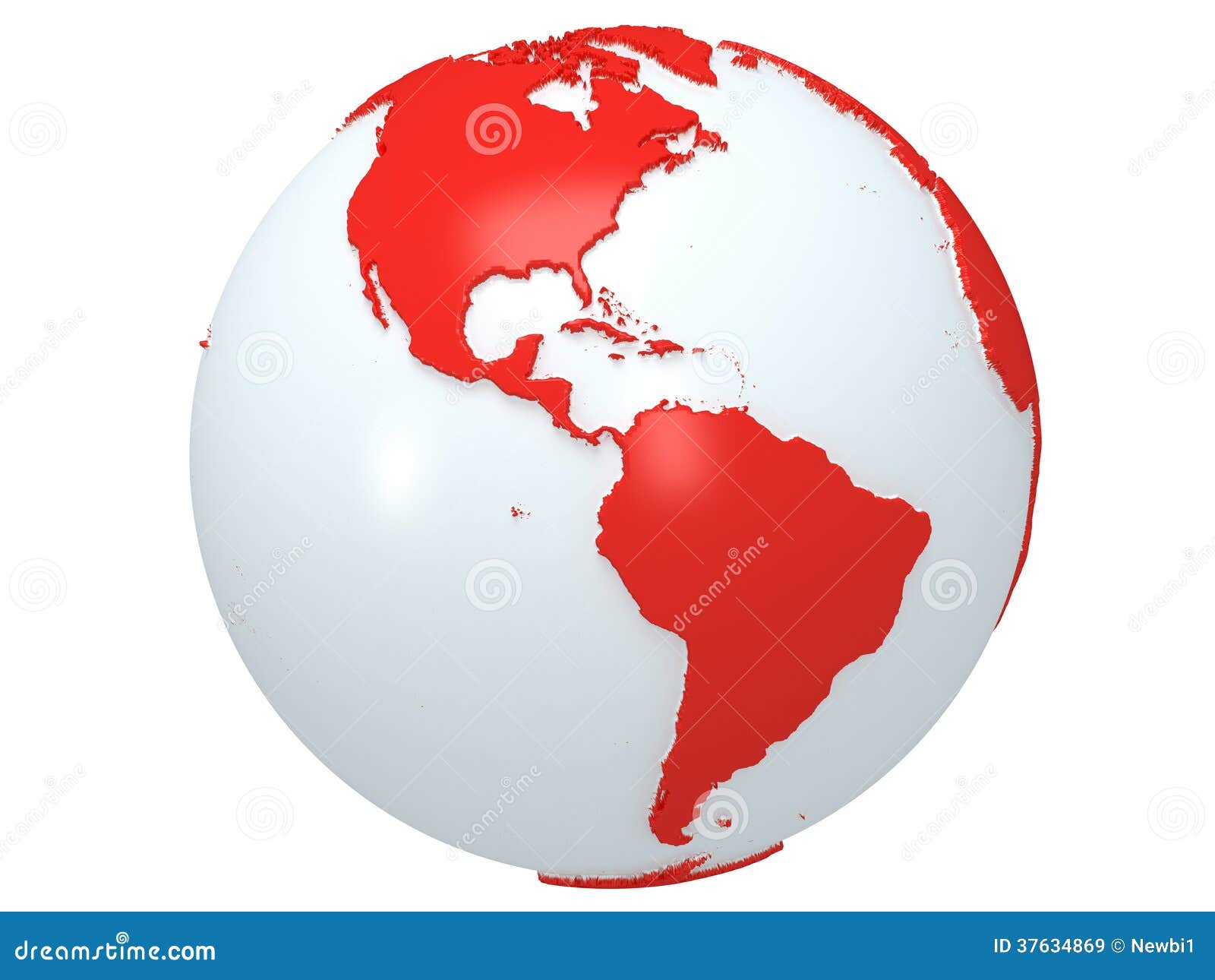 Earth Planet Globe. 3D Render. America View Stock Illustration ...