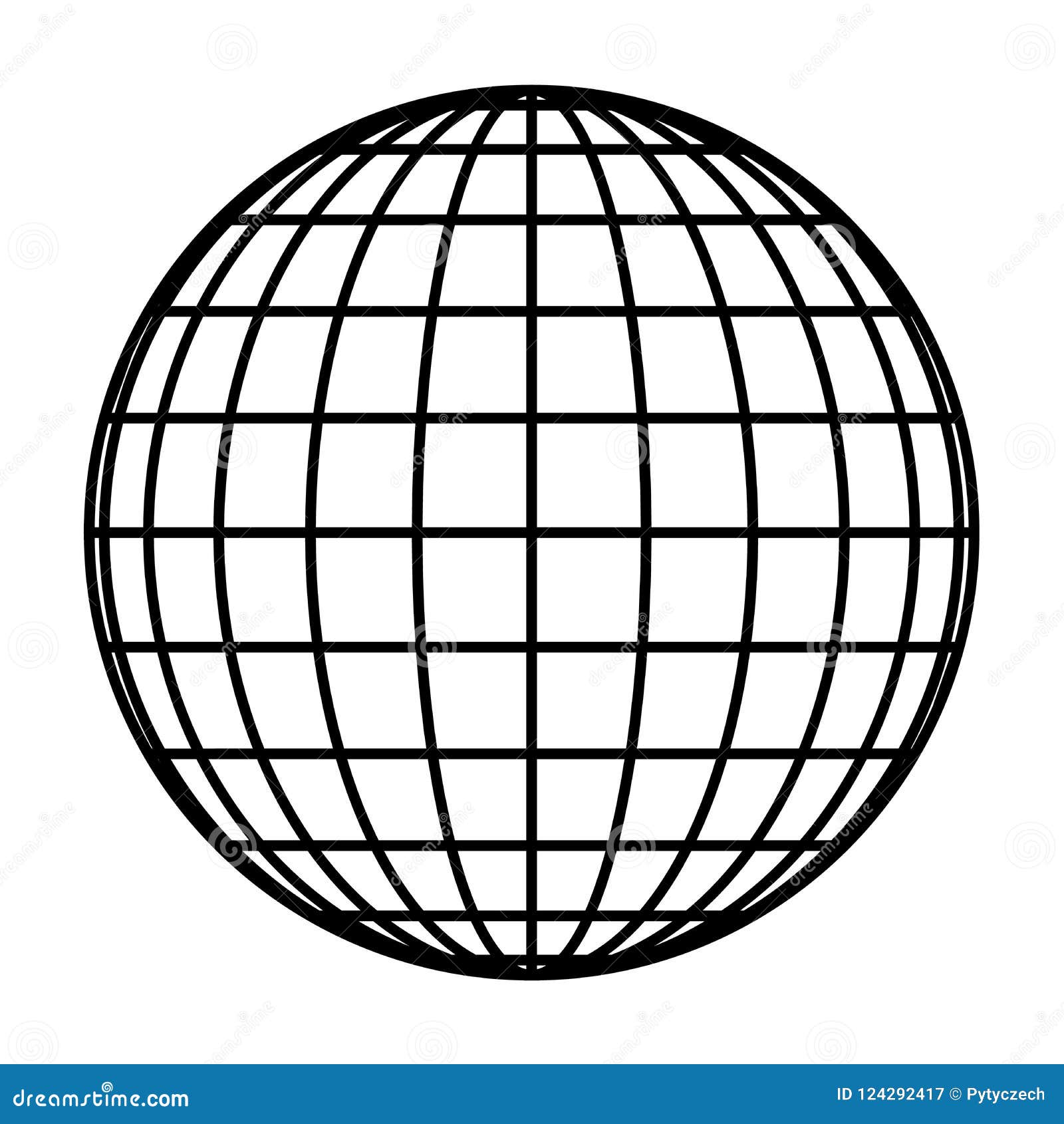 Earth Planet Globe Grid of Black Thick Meridians and Parallels, or ... Earth Planet Globe Grid of Black Thick Meridians and Parallels, or ...