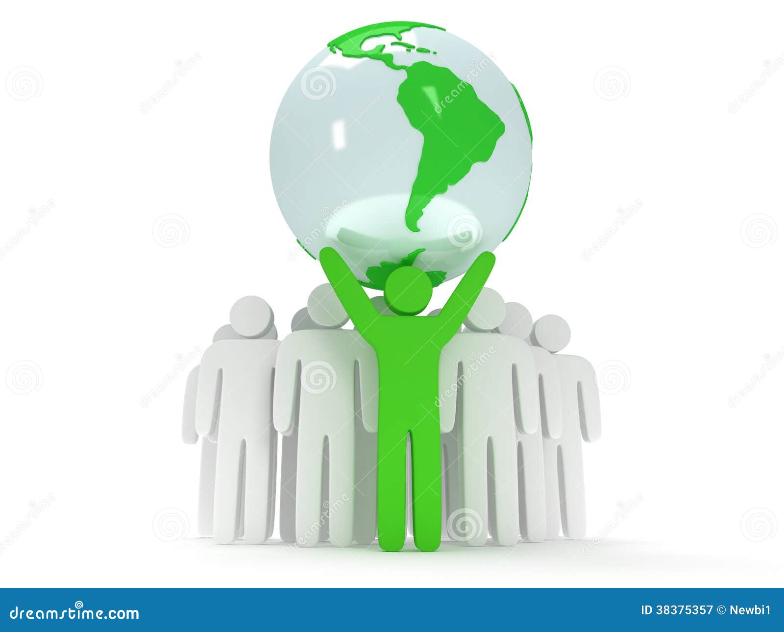 Earth Planet Globe and People. 3D Render. Stock Illustration ...