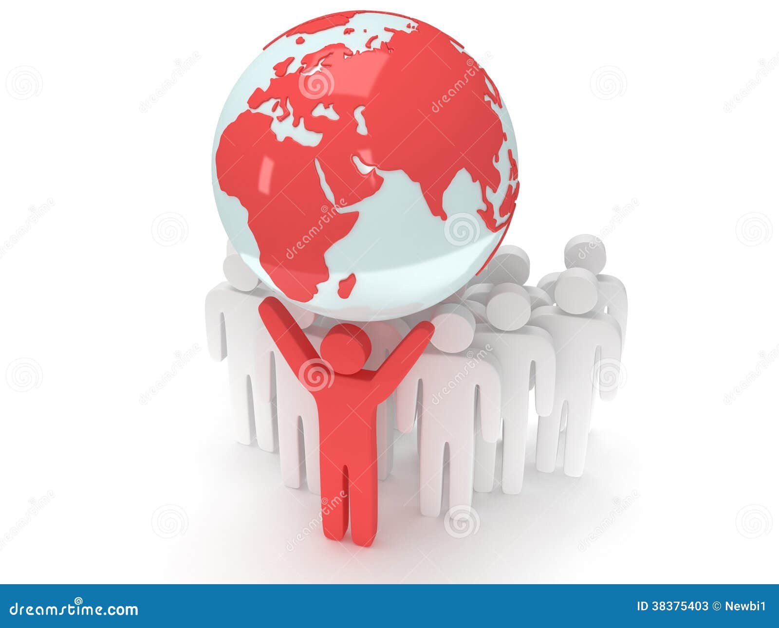 Earth Planet Globe and People. 3D Render. Stock Illustration ...