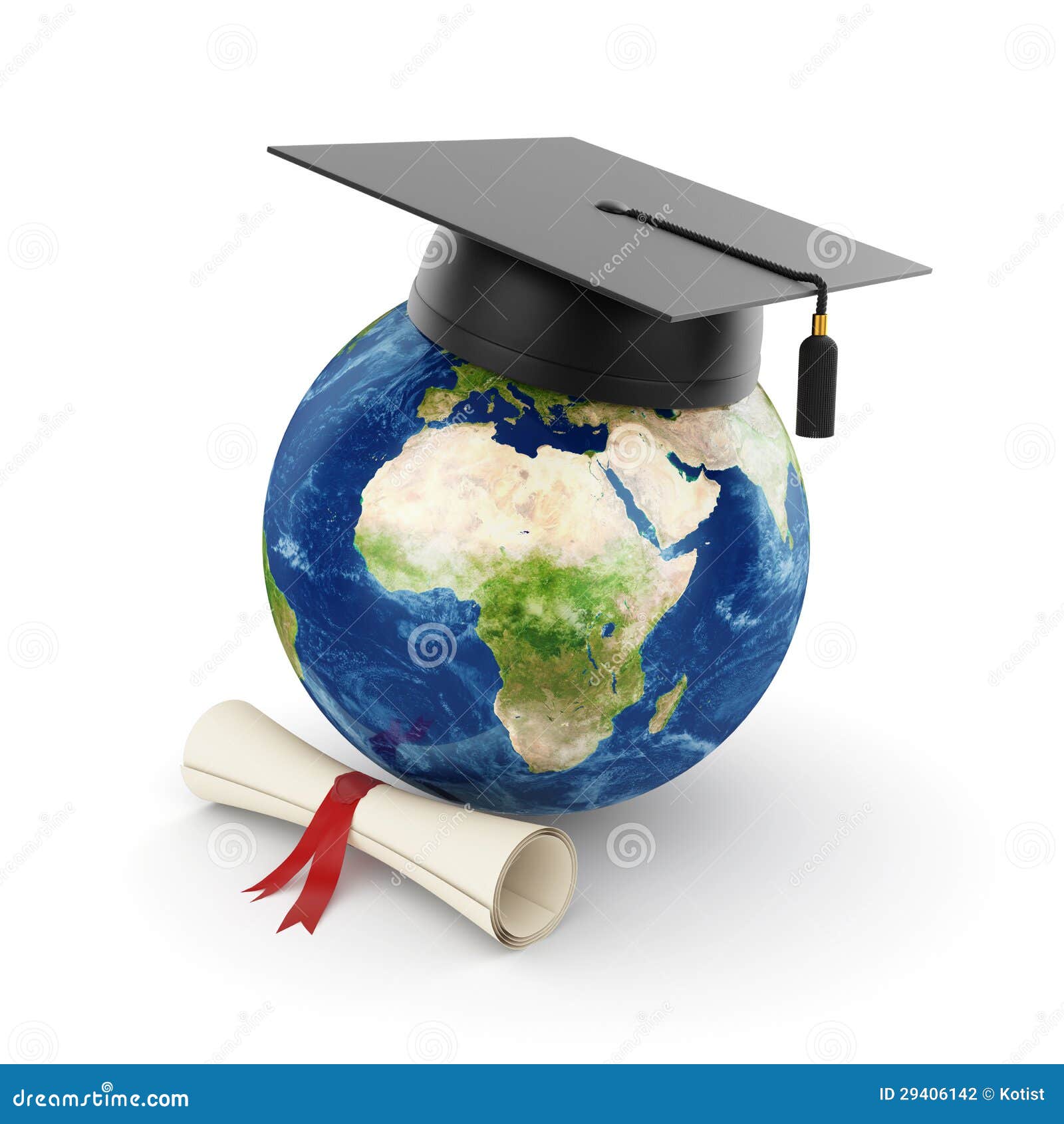 Earth Planet with Graduation Stock Illustration - Illustration of ...