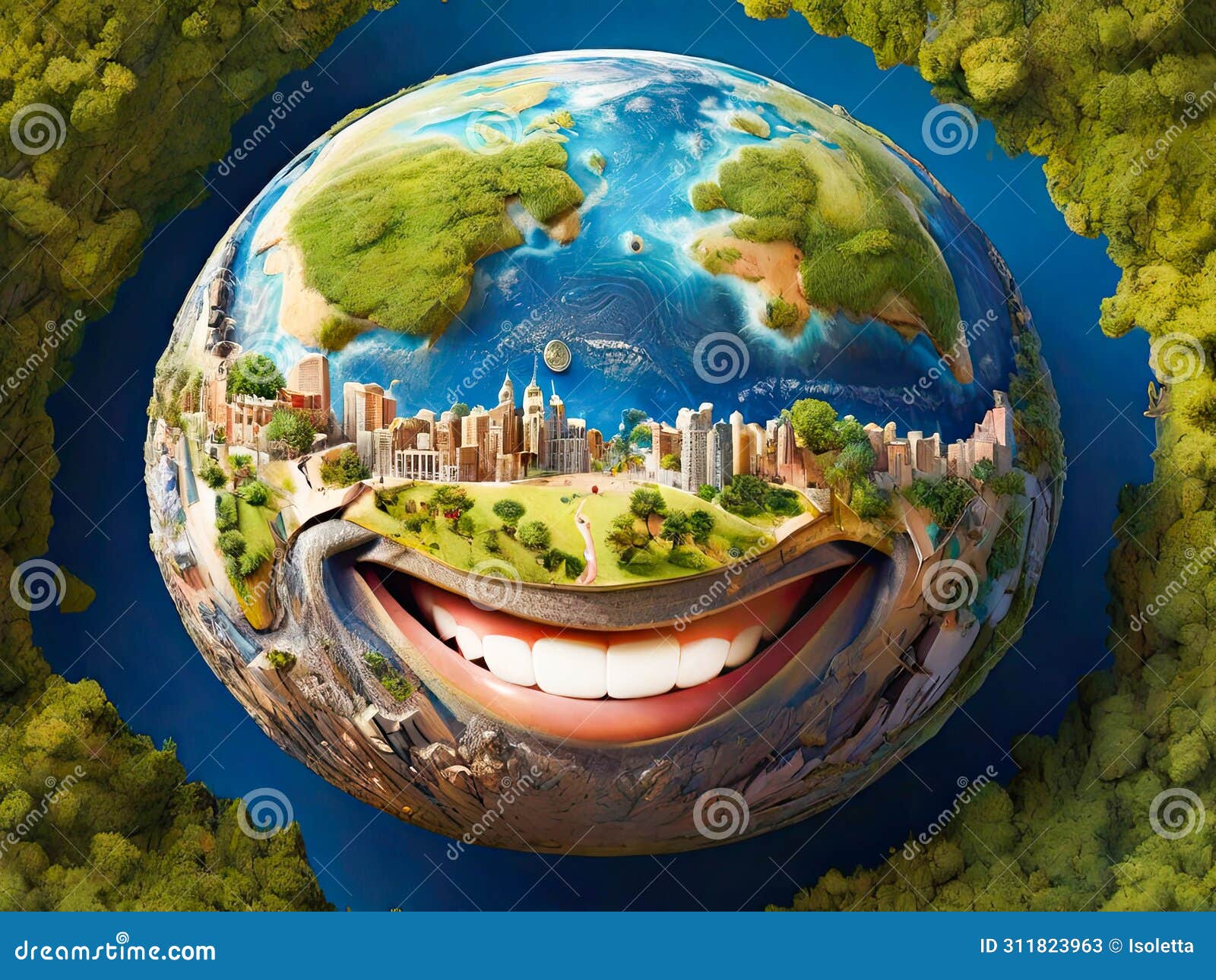 The Earth Planet with Happy Face Stock Image - Image of design, emotion ...