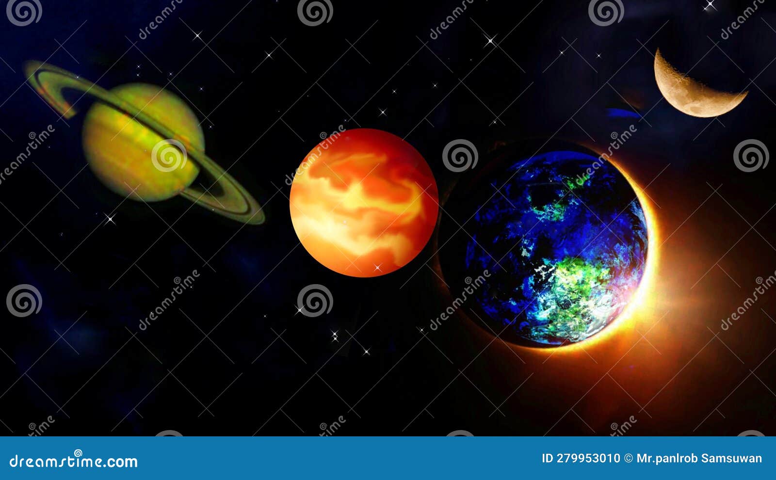 Earth is the only Planet that Has Life. Stock Illustration ...