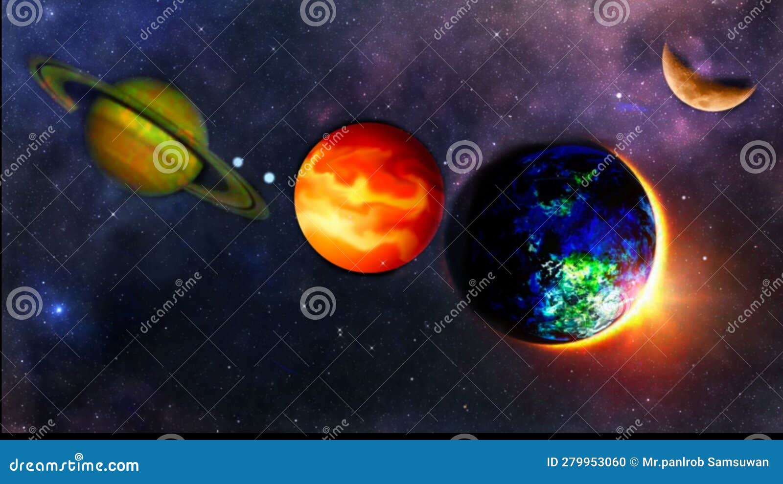 Earth is the only Planet that Has Life. Stock Illustration ...