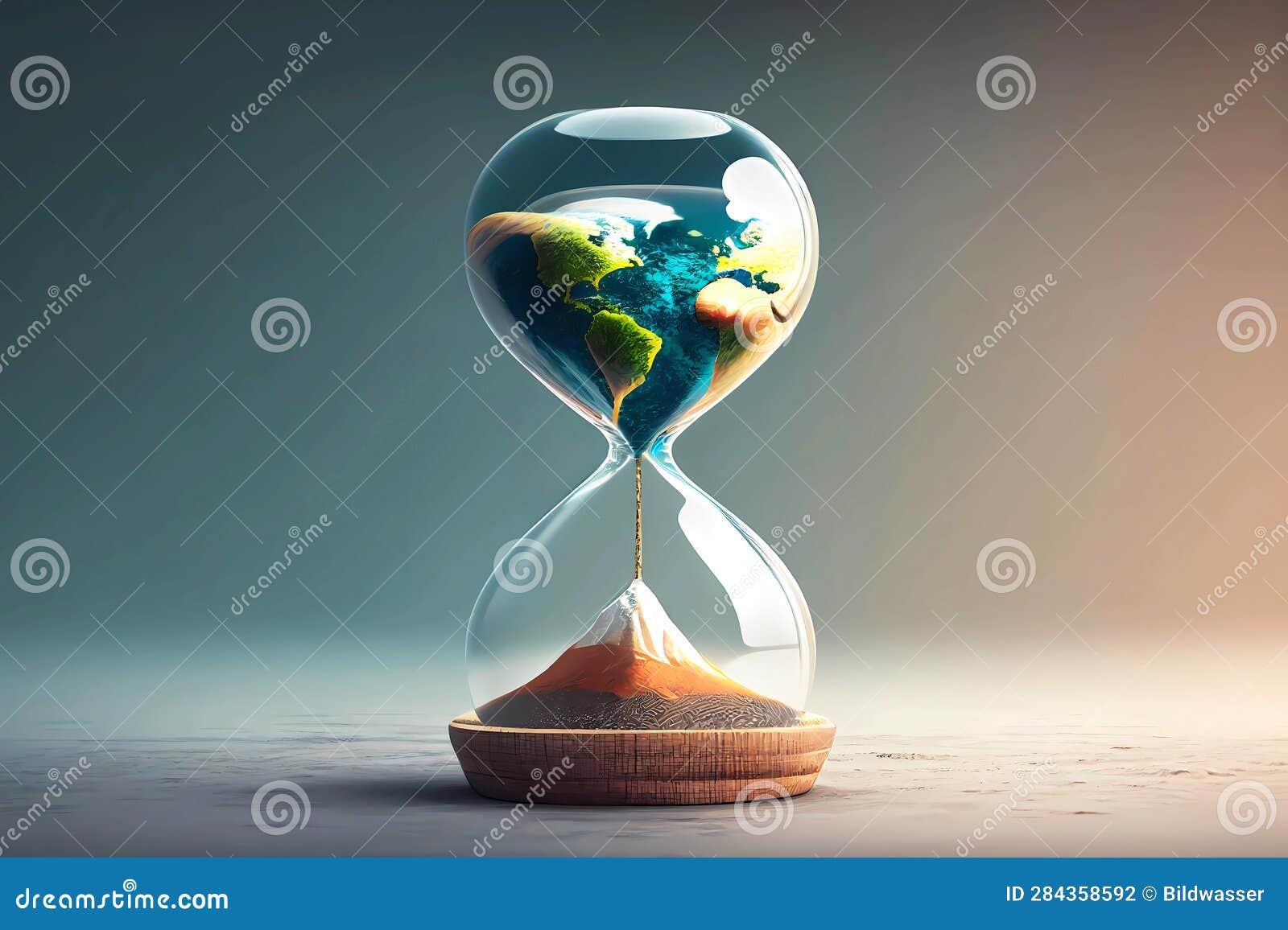 Earth Planet in Hourglass. Generative Ai Design Stock Illustration ...