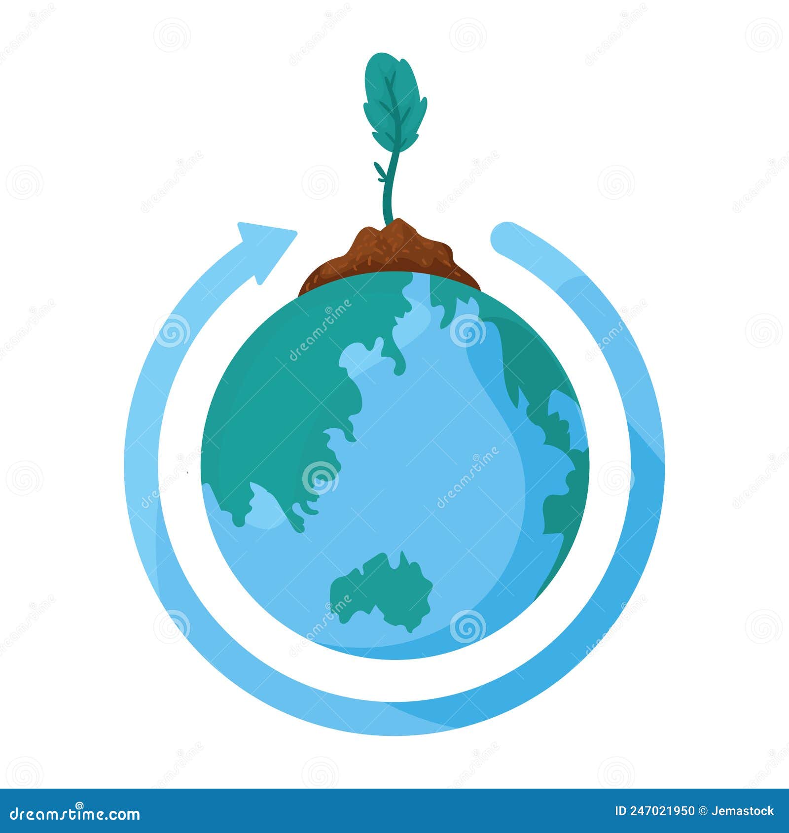 Earth planet with plant stock vector. Illustration of nature - 247021950