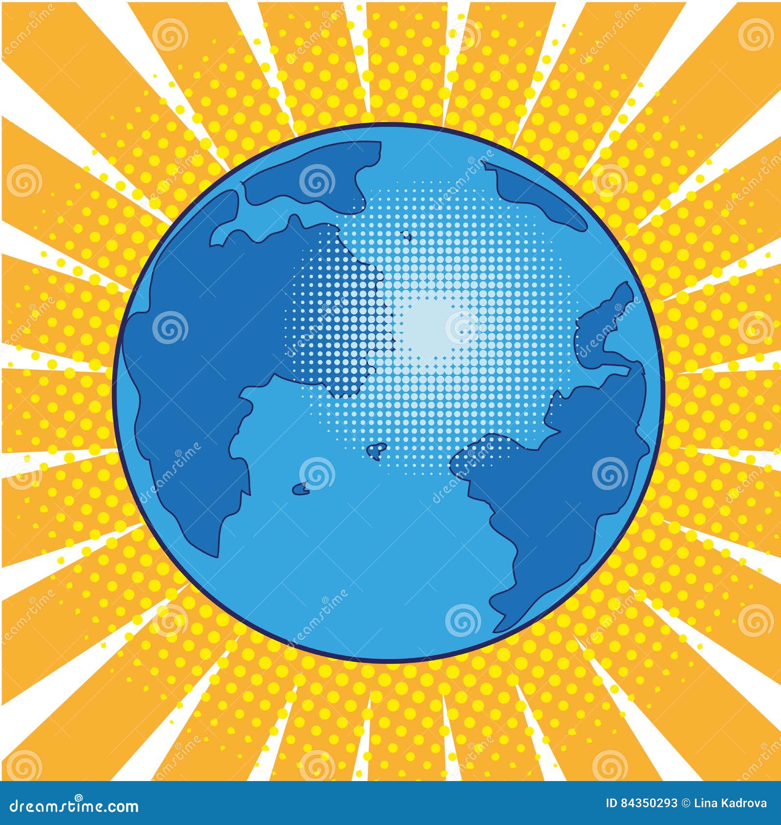 Earth Planet Pop Art Comic Vector Stock Vector - Illustration of ...