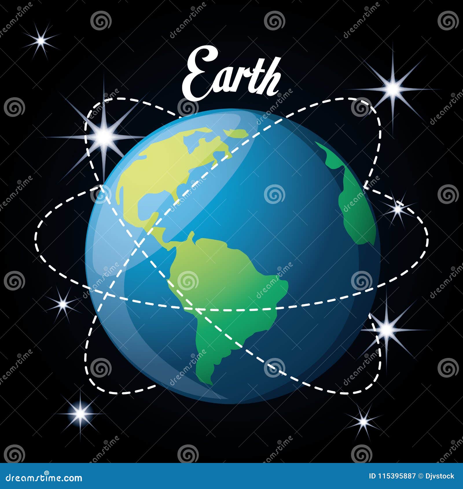 Earth Planet in the Solar System Creation Stock Vector - Illustration ...