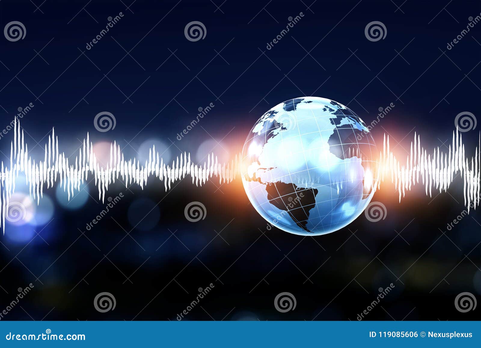Technology of sound stock illustration. Illustration of earth - 119085606