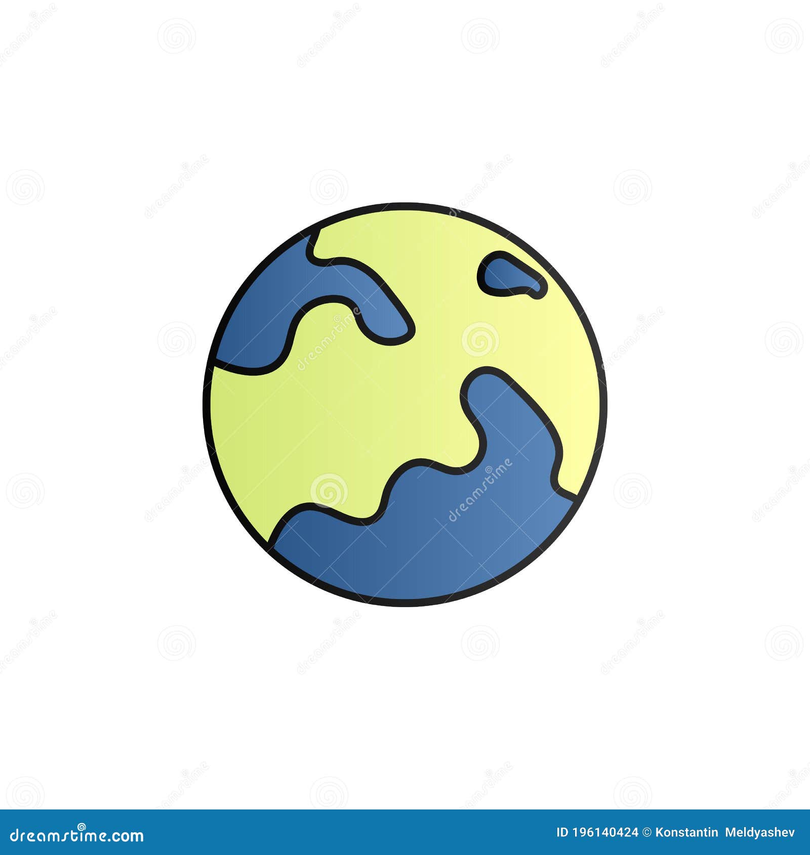 Earth, Planet, Space Color Gradient Vector Icon Stock Illustration ...