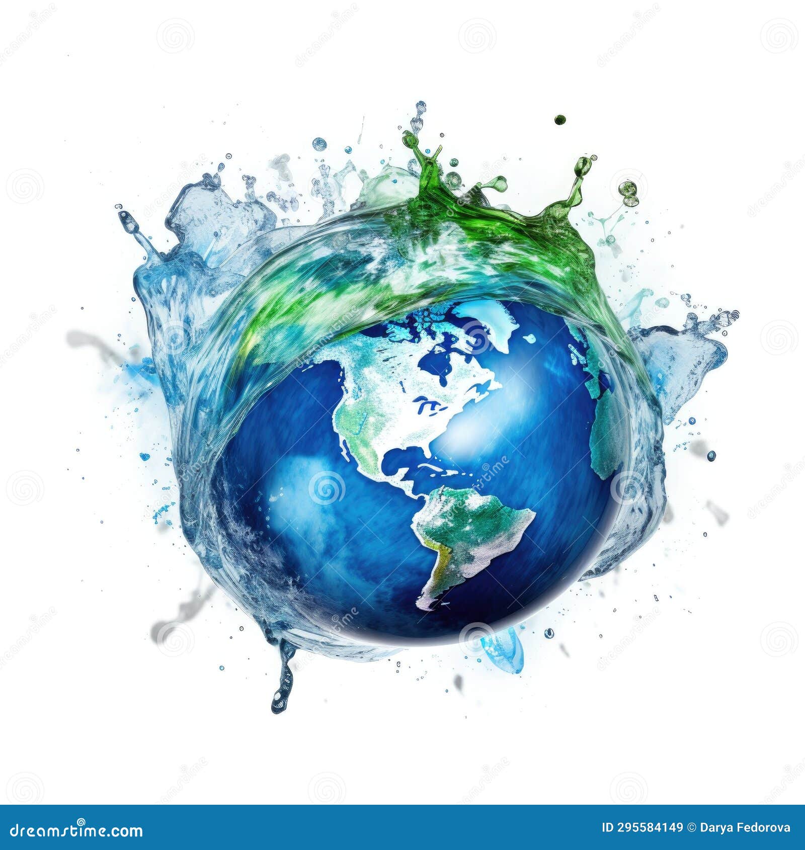 Earth Planet in Splash of Water on White Stock Image - Image of blue ...
