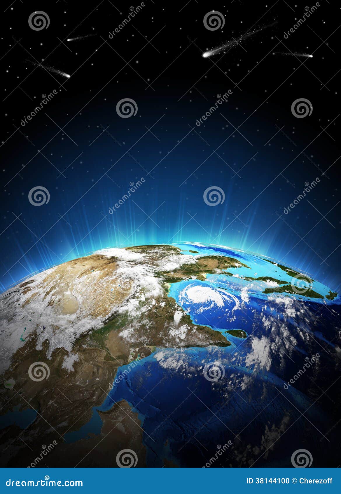 Earth planet in sun rays stock illustration. Illustration of astrology ...