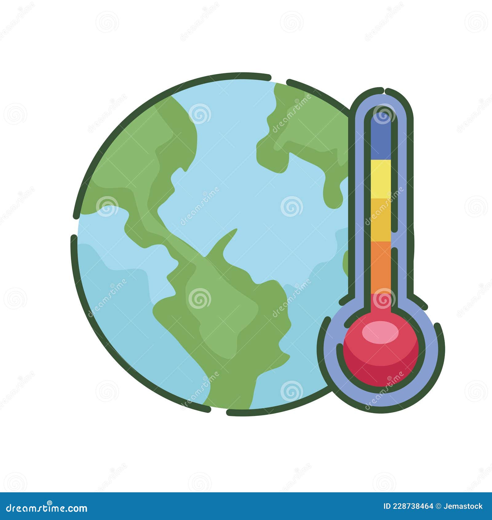 Earth Planet with Thermometer Stock Vector - Illustration of ...