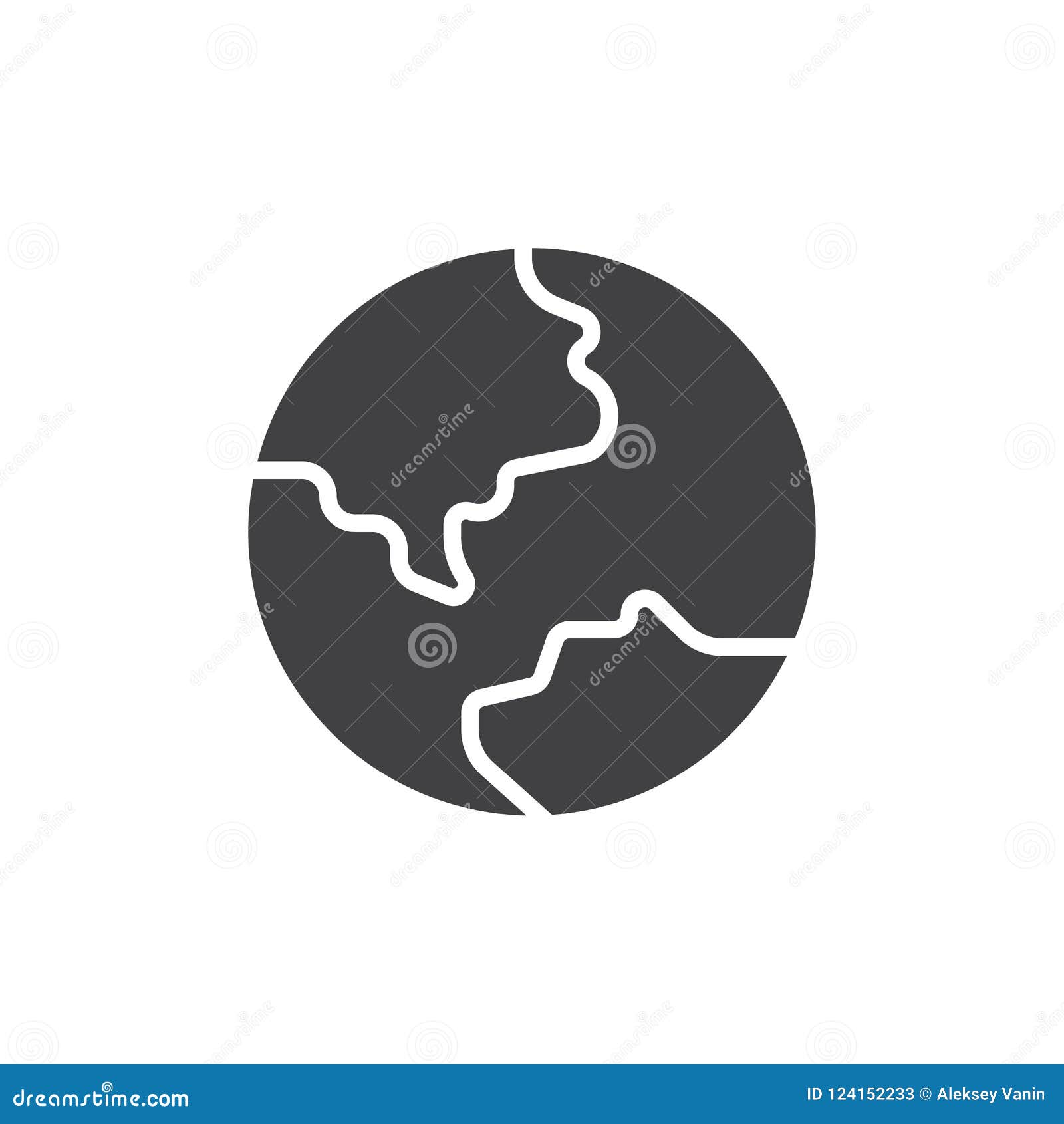 Earth planet vector icon stock vector. Illustration of icon - 124152233