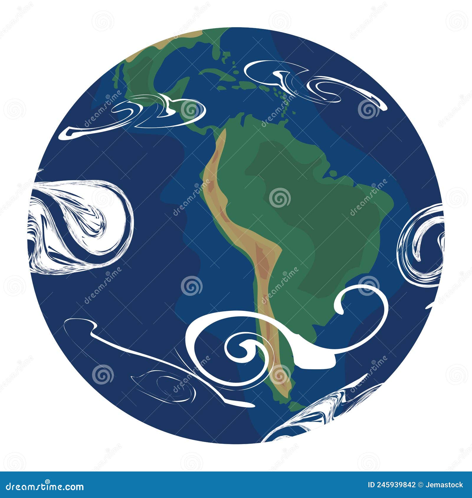 Earth planet with wind stock vector. Illustration of land - 245939842